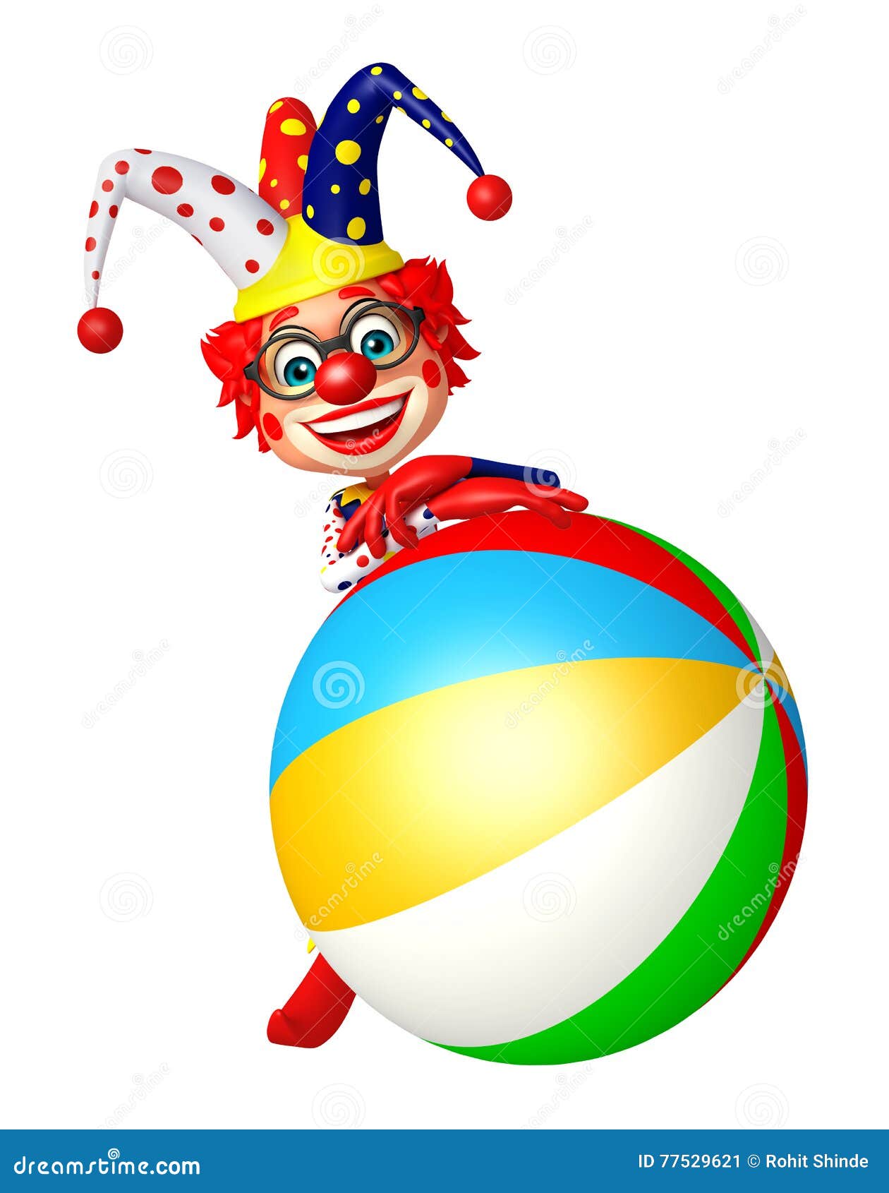 Clown with with Big ball stock illustration. Illustration of circus ...
