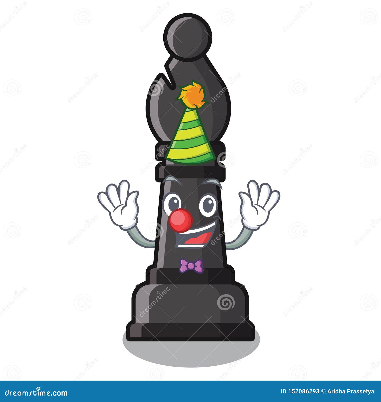 Clown Bishop Chess in the Cartoon Shape Stock Vector - Illustration of ...