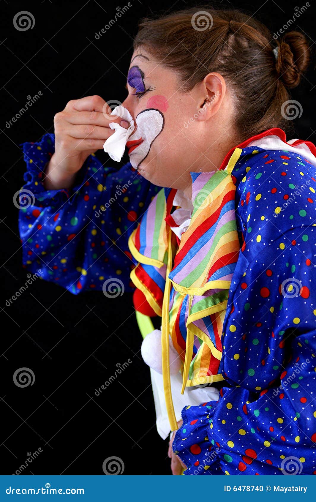 Clown blows his nose stock photo. Image of color, blow - 6478740