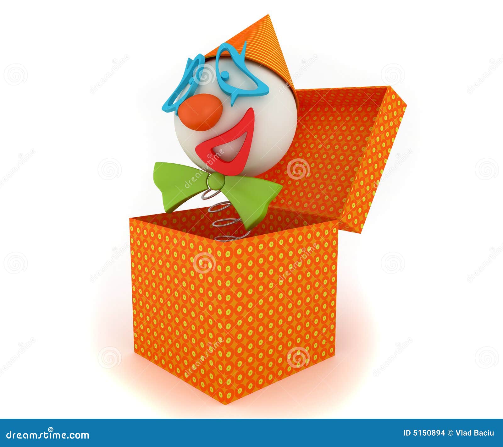 Clown in a box stock illustration. Illustration of present - 5150894