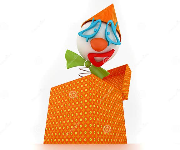Clown in a box stock illustration. Illustration of dots - 5150932