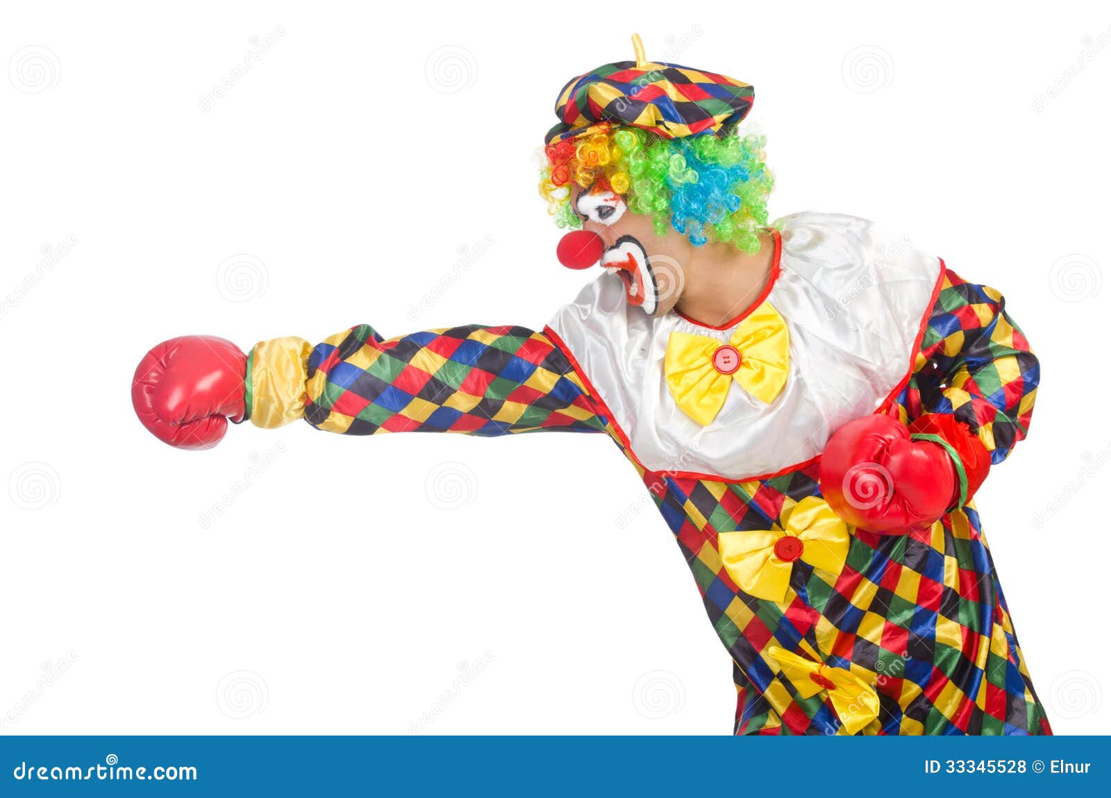 Clown with boxing gloves stock photo. Image of costume - 33345528