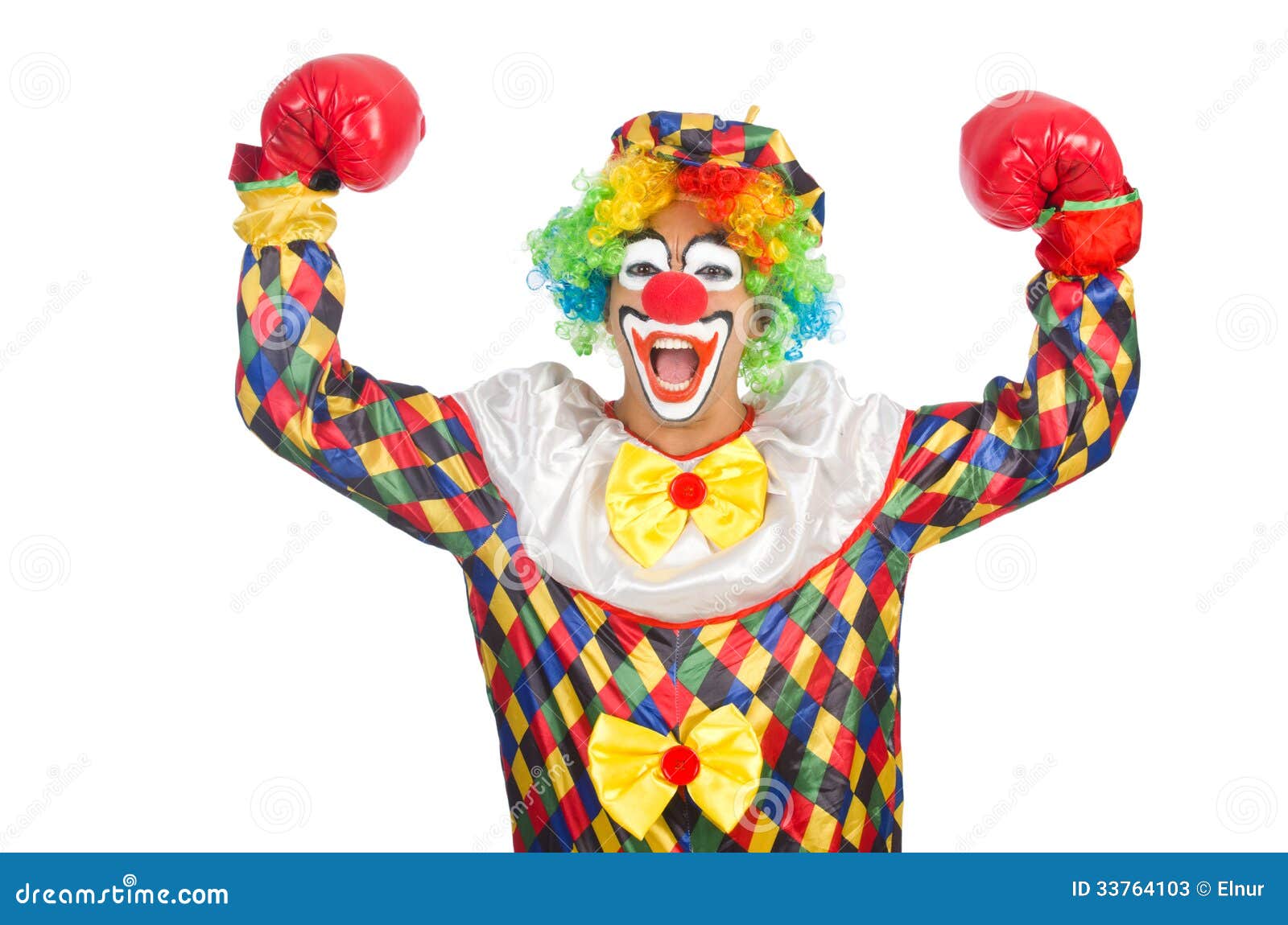 Clown with boxing gloves stock image. Image of humor - 33764103