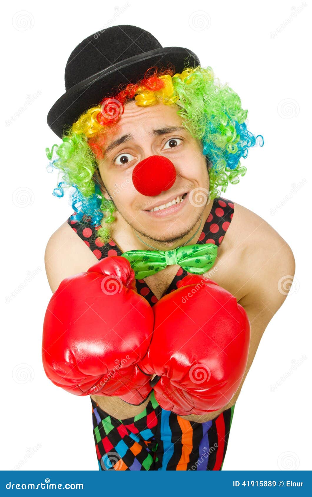 Clown with Boxing Gloves Isolated Stock Image - Image of humour, comedy ...