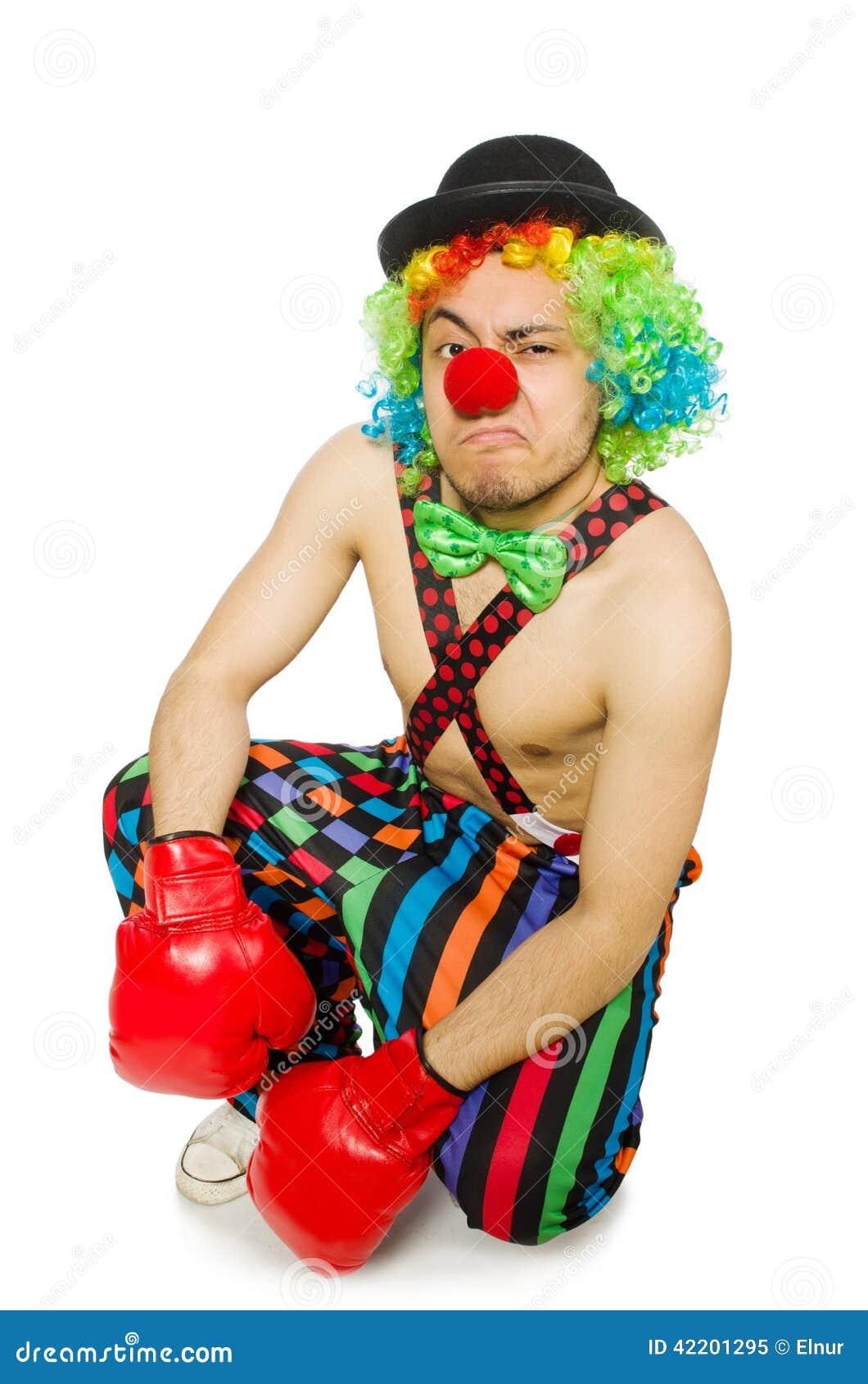Clown with Boxing Gloves Isolated Stock Image - Image of celebration ...