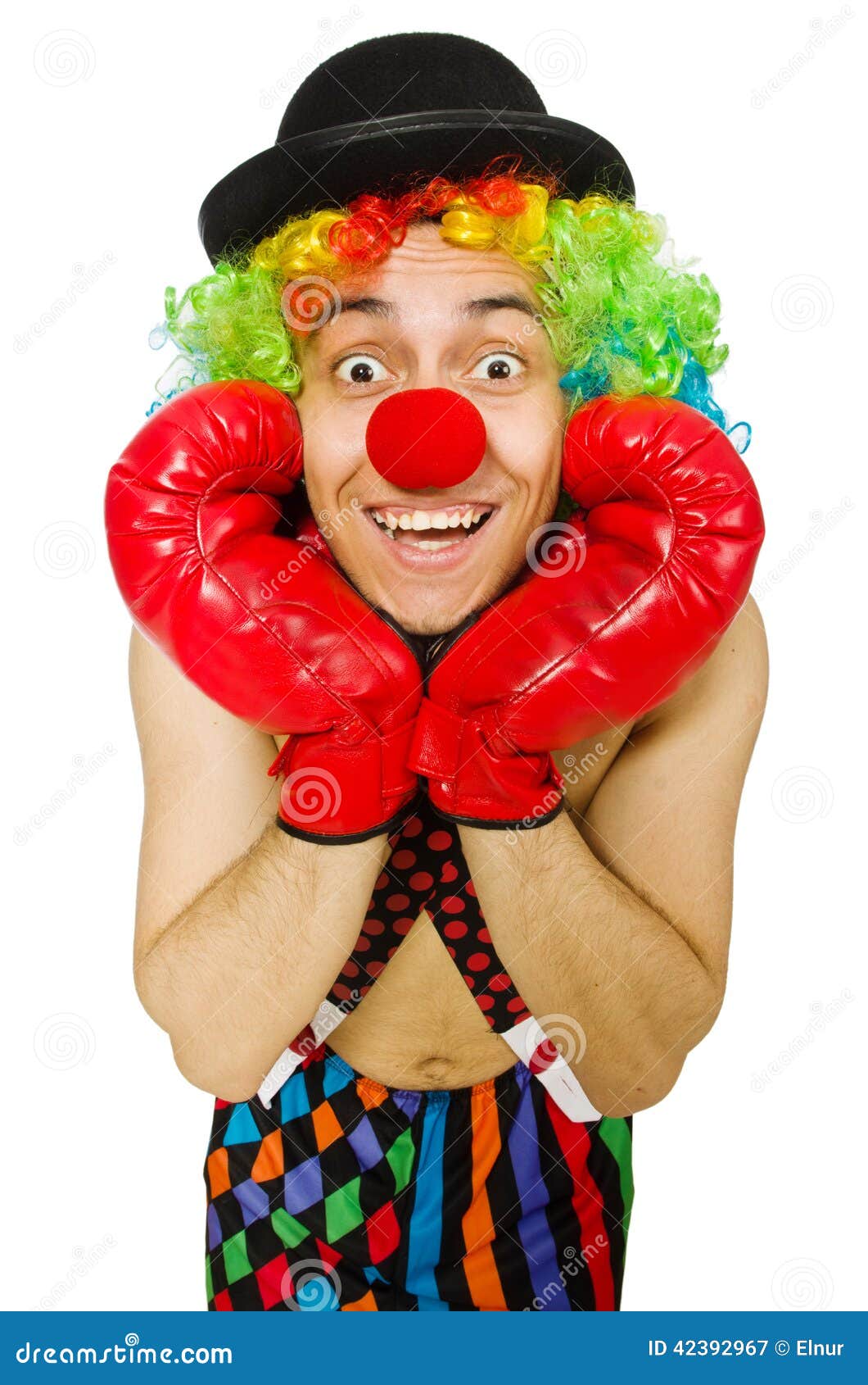 Clown with boxing gloves stock image. Image of isolated - 42392967