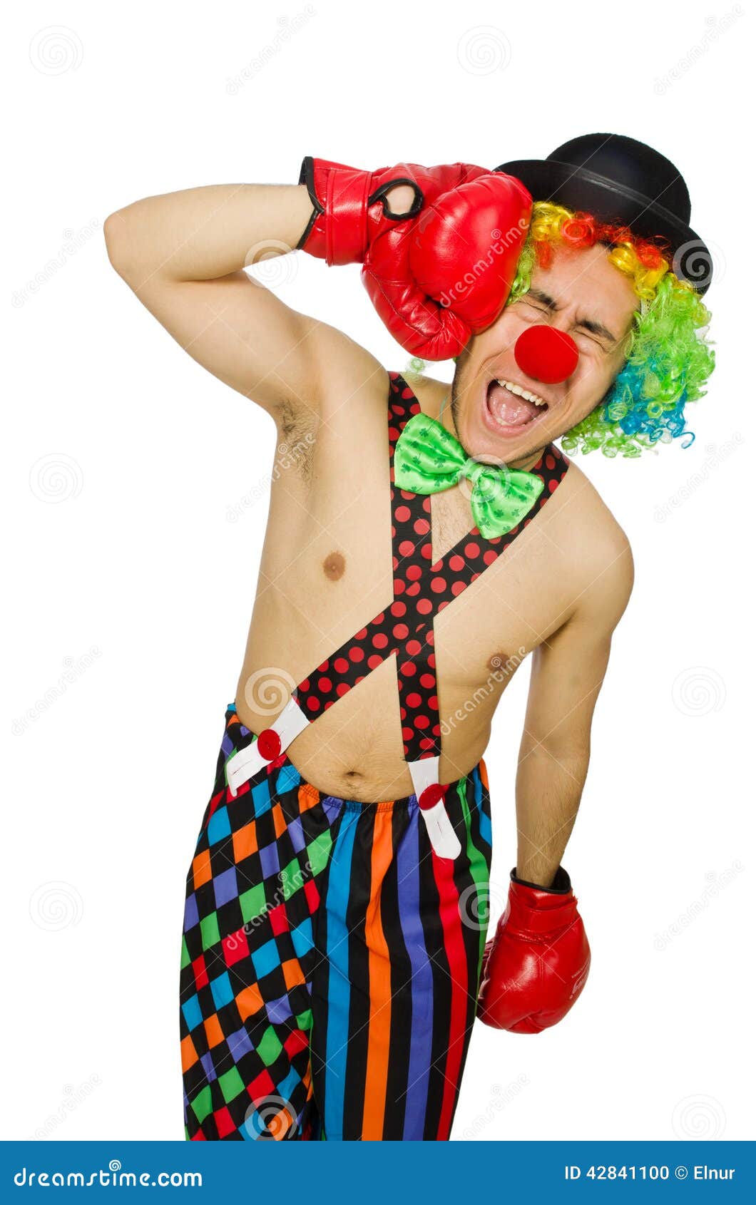 Clown with boxing gloves stock photo. Image of fool, kickboxing - 42841100