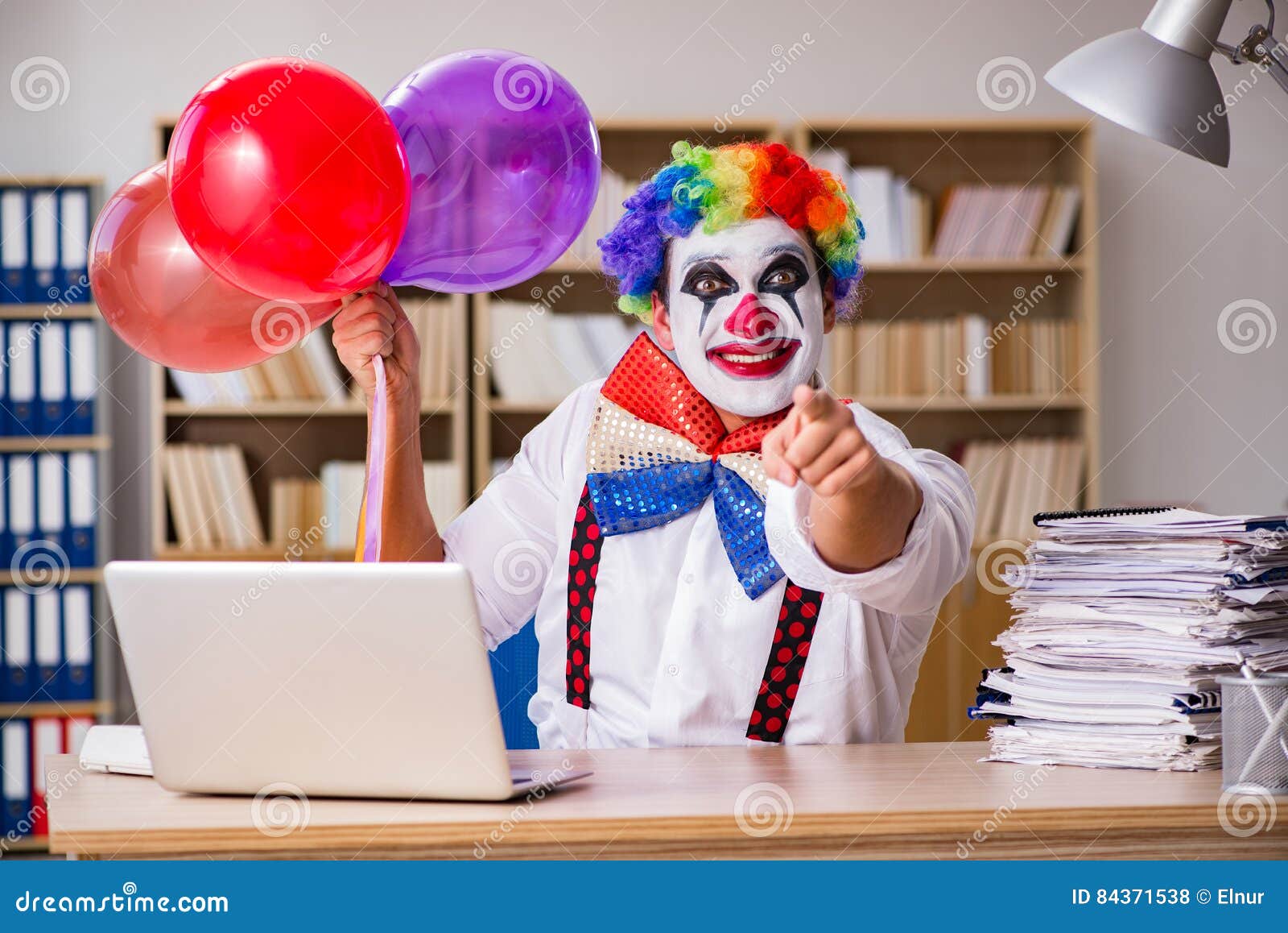 The Clown Businessman Working in the Office Stock Photo - Image of ...