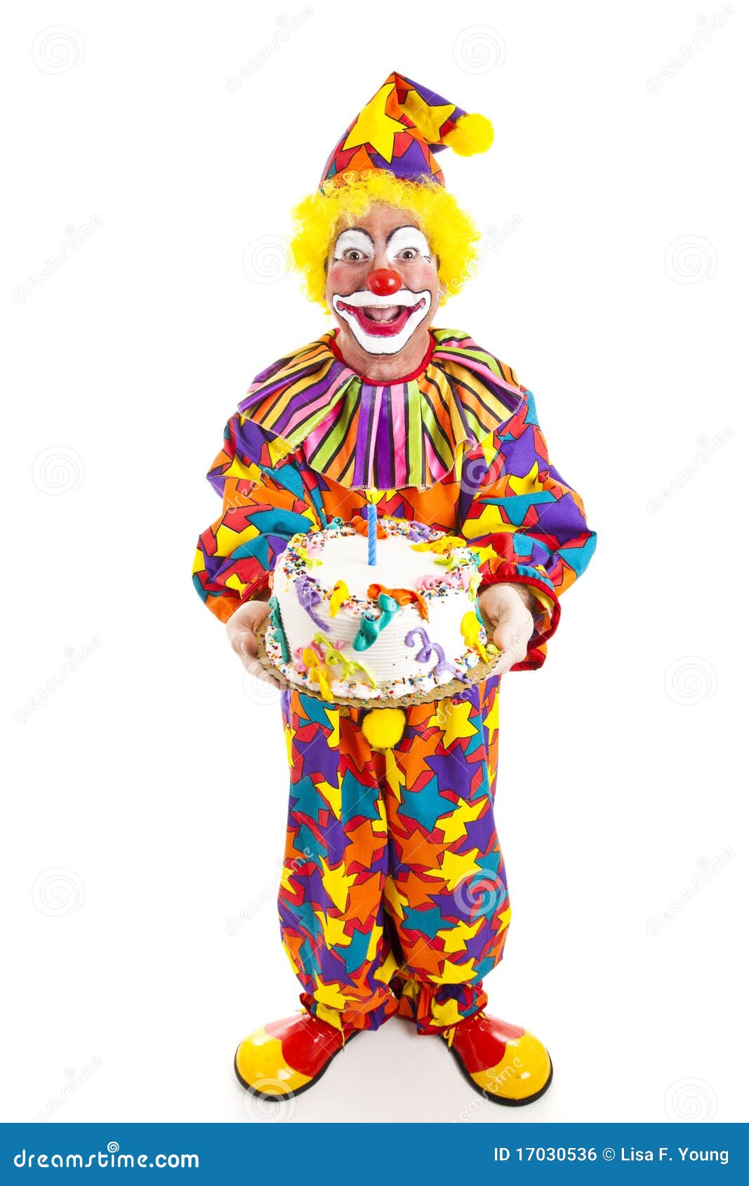 Clown with Cake - Full Body Stock Photo - Image of giving, full: 17030536