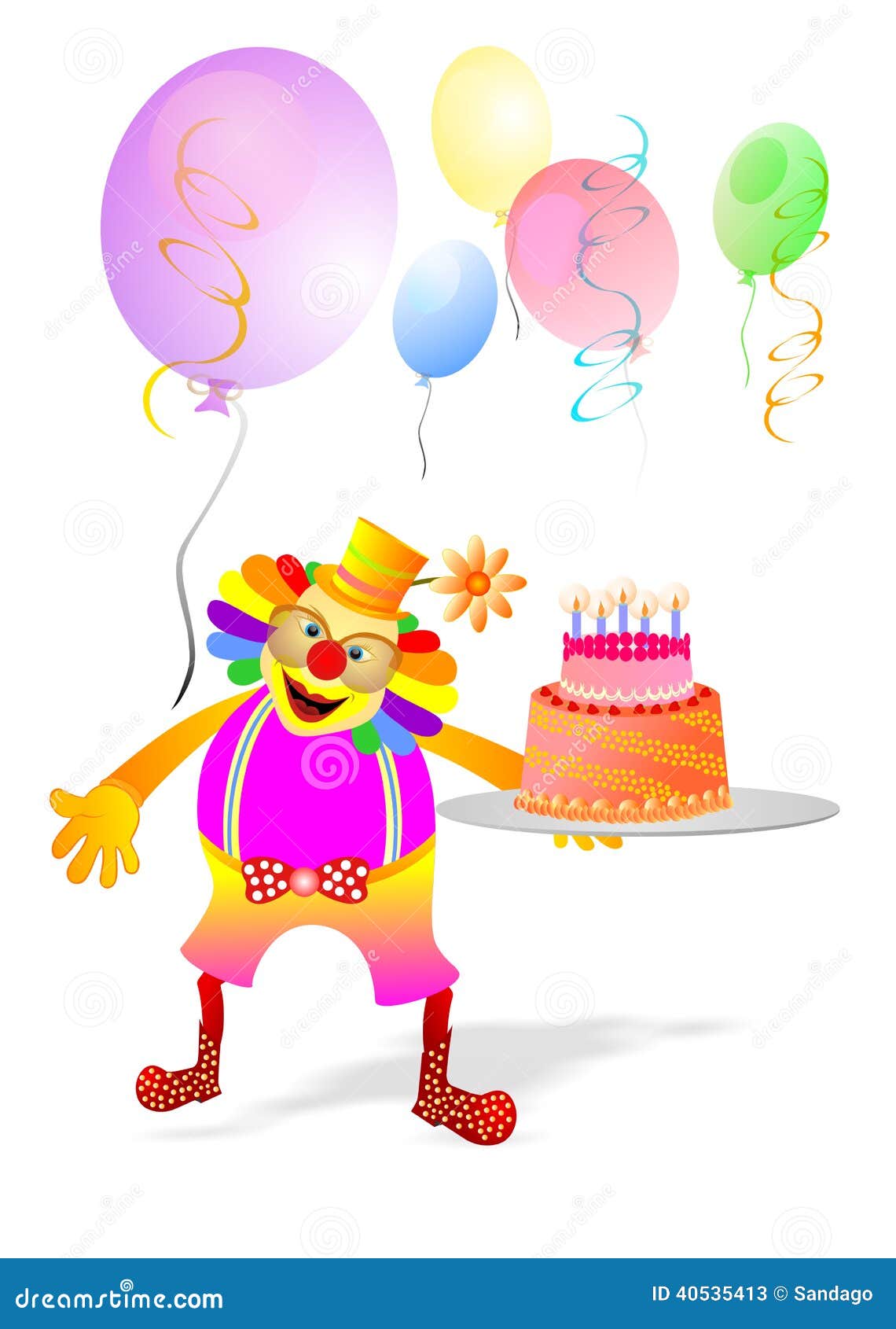 Clown with cake stock vector. Illustration of cake, drawing - 40535413