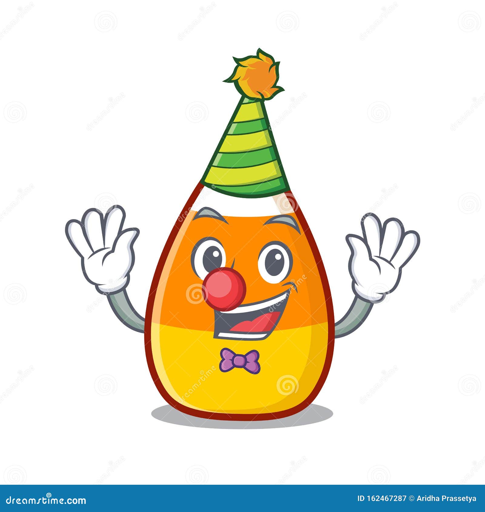 Clown Candy Corn Placed on Character Plate Stock Vector - Illustration ...