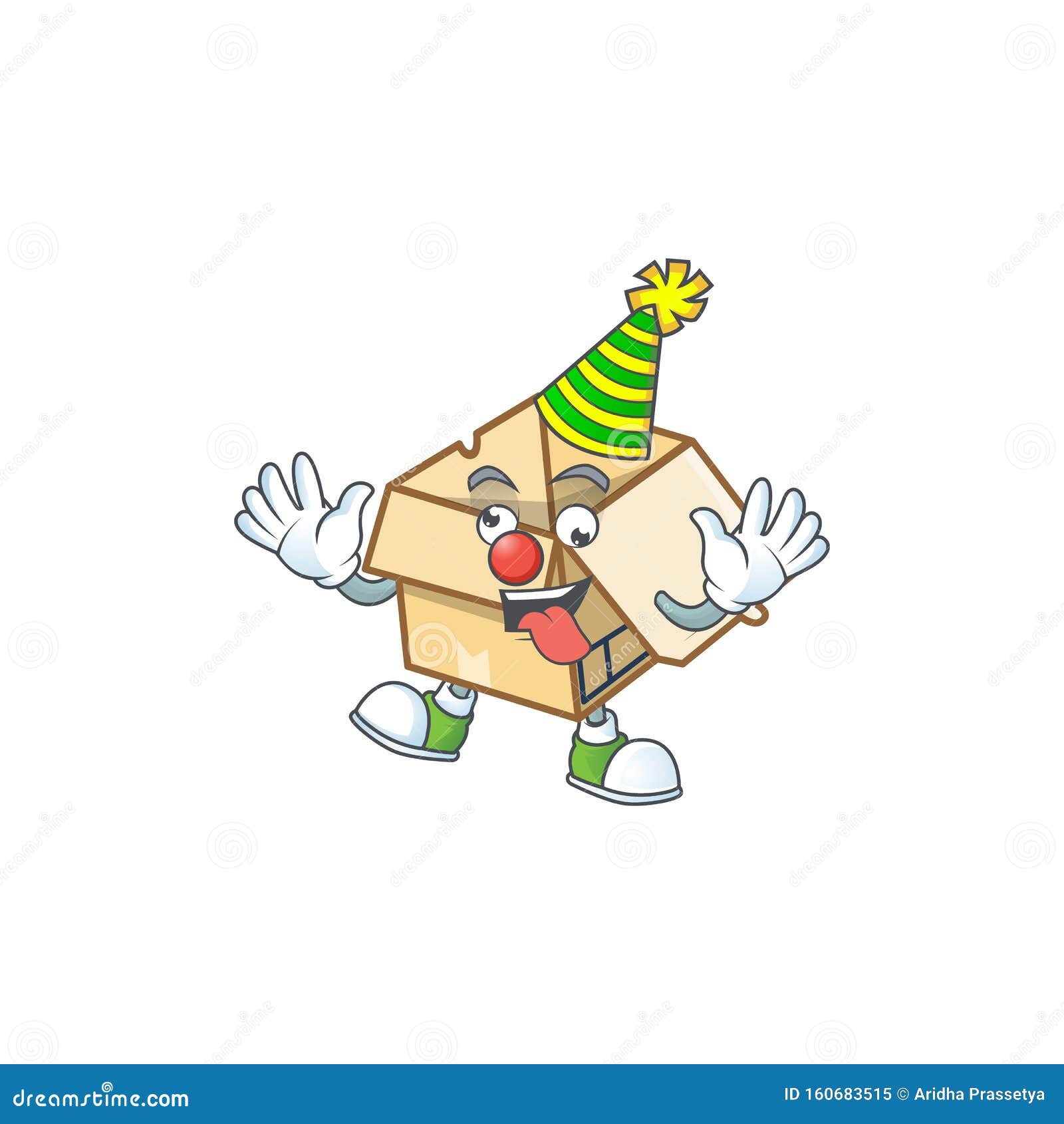 Clown Cardboard Close Square In Character Mascot Cartoon Vector ...
