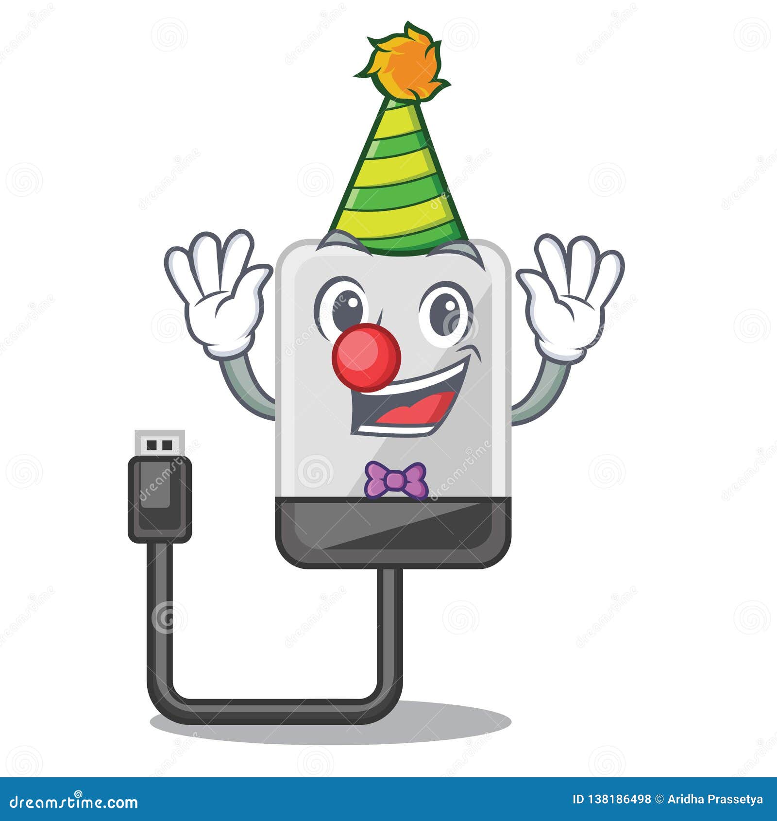 Clown Cartoon Hard Drive in the Bag Stock Vector - Illustration of ...