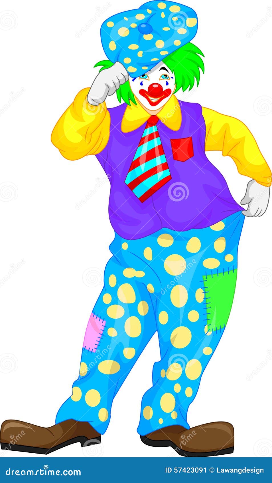 Clown cartoon stock vector. Illustration of head, colorful - 57423091