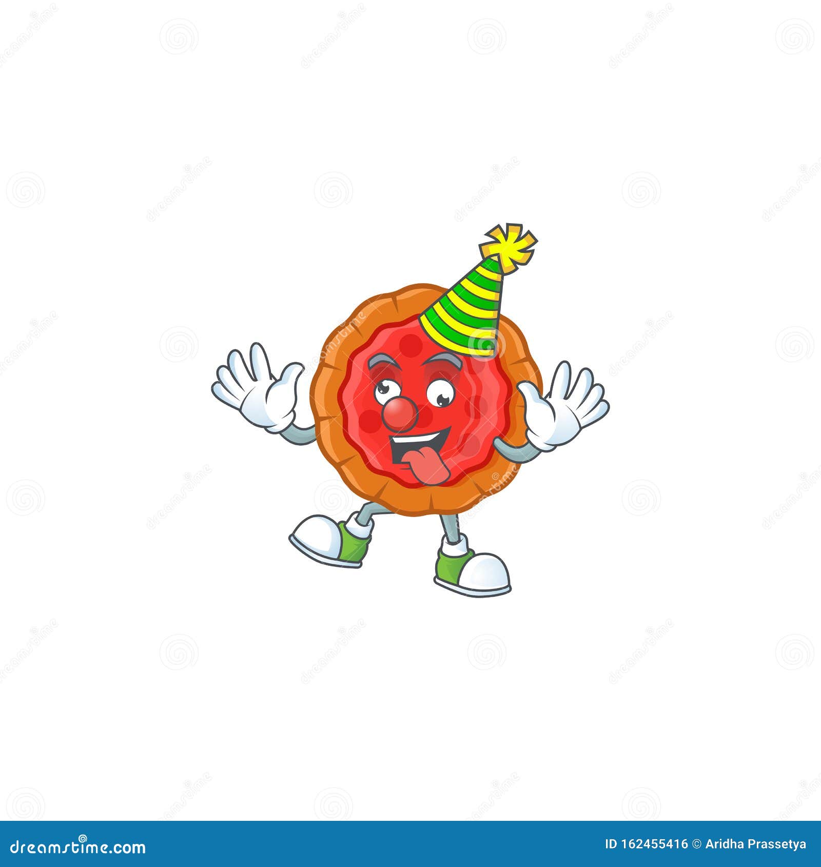 Clown Cherry Pie Cartoon Character with Mascot Stock Vector ...
