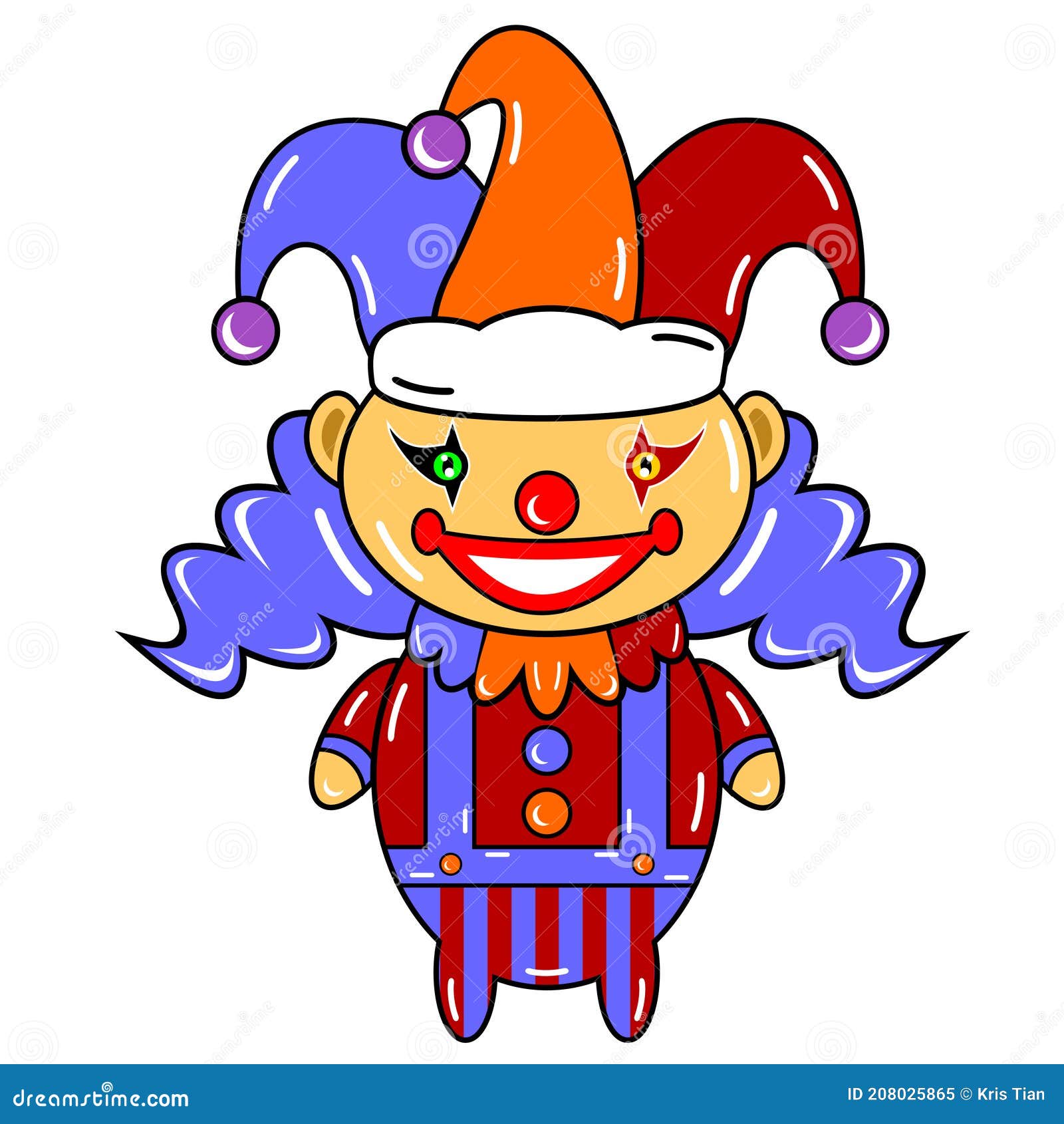 Clown chibi mascot circus stock vector. Illustration of carnival ...