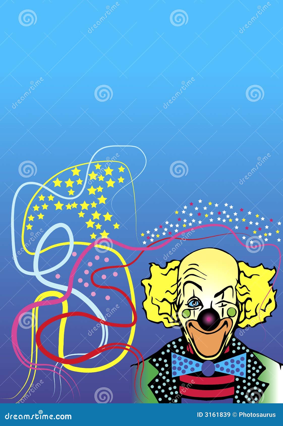 Clown with colored lines stock illustration. Illustration of paint ...