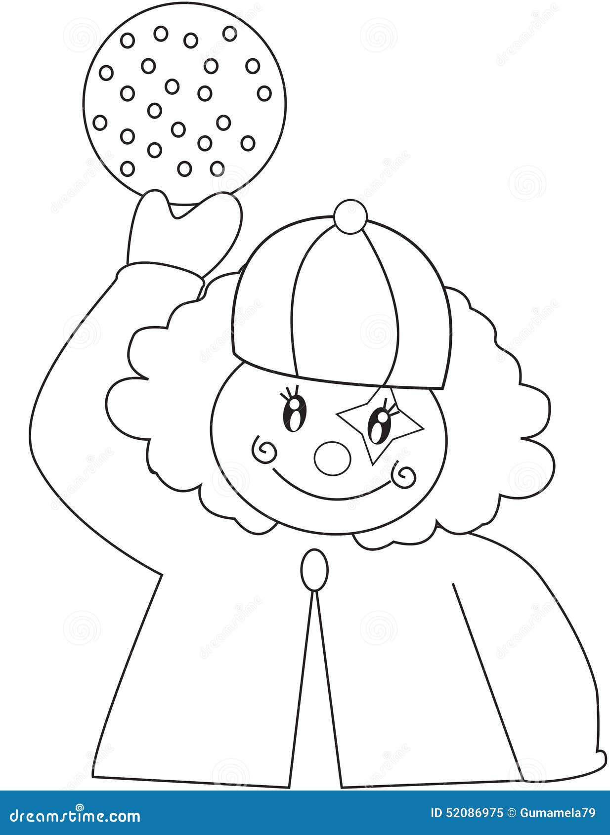 Clown Coloring Page With Floral Frame Stock Photography | CartoonDealer ...