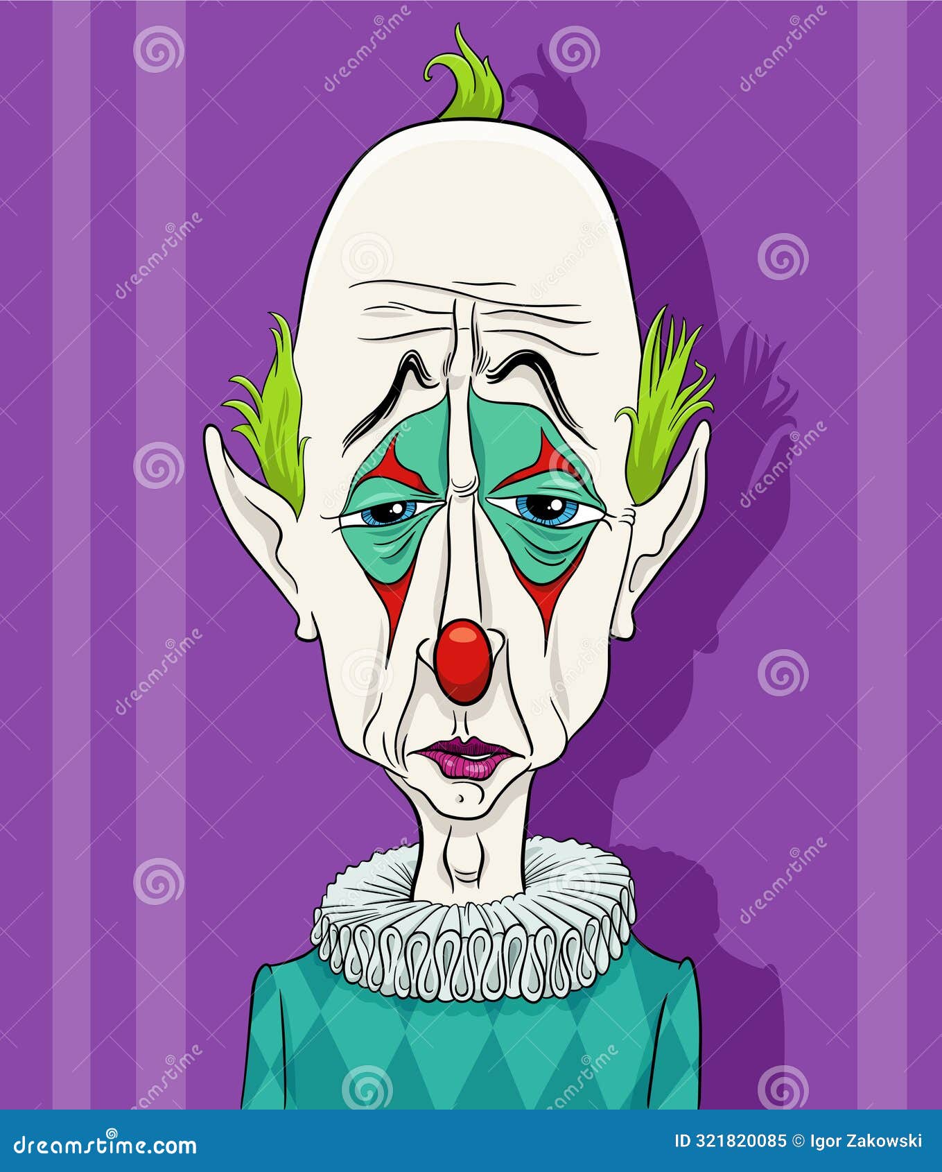 Clown or Comedian Face Cartoon Drawing Illustration Stock Vector ...