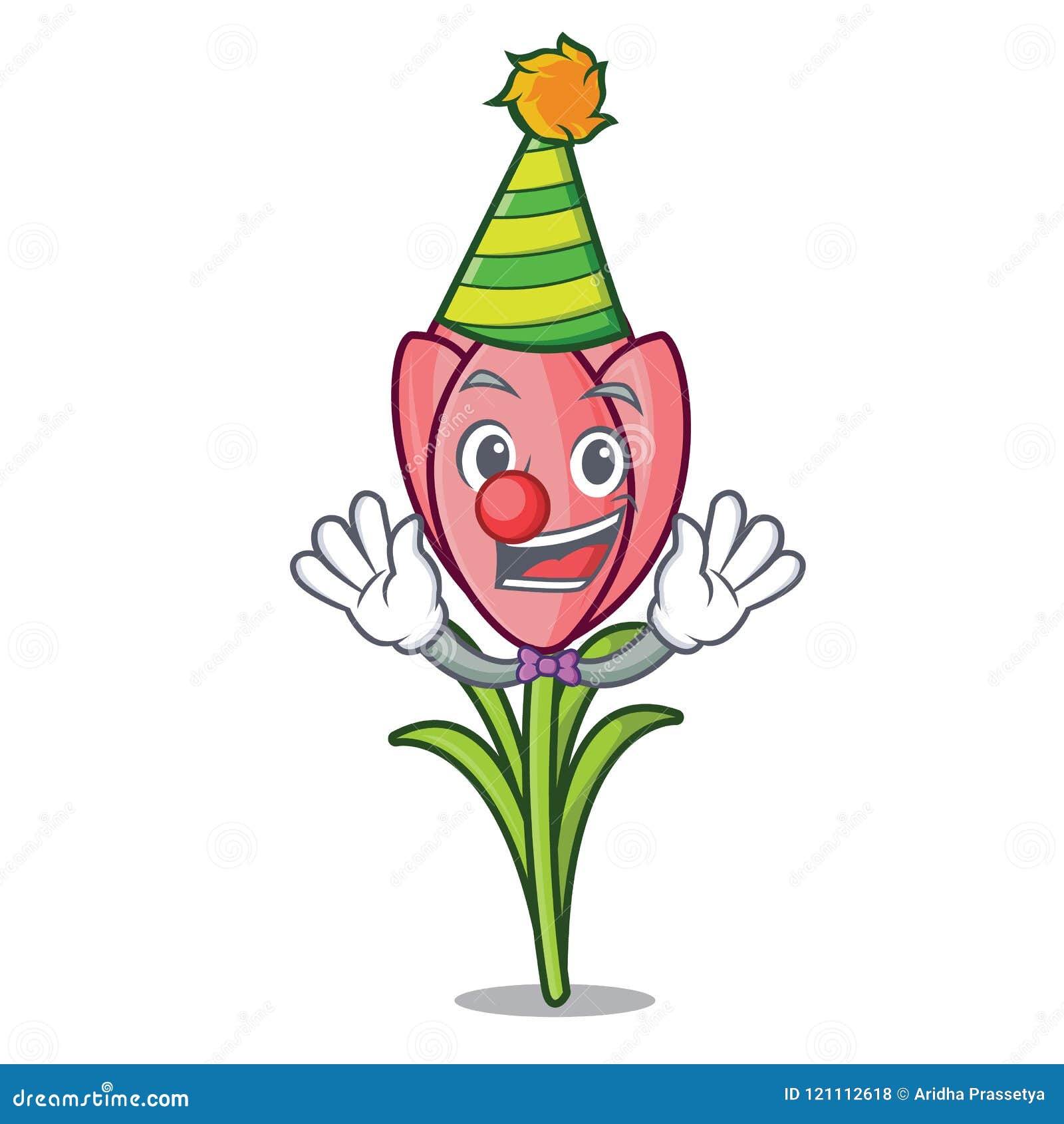Clown Crocus Flower Mascot Cartoon Stock Vector - Illustration of funny ...