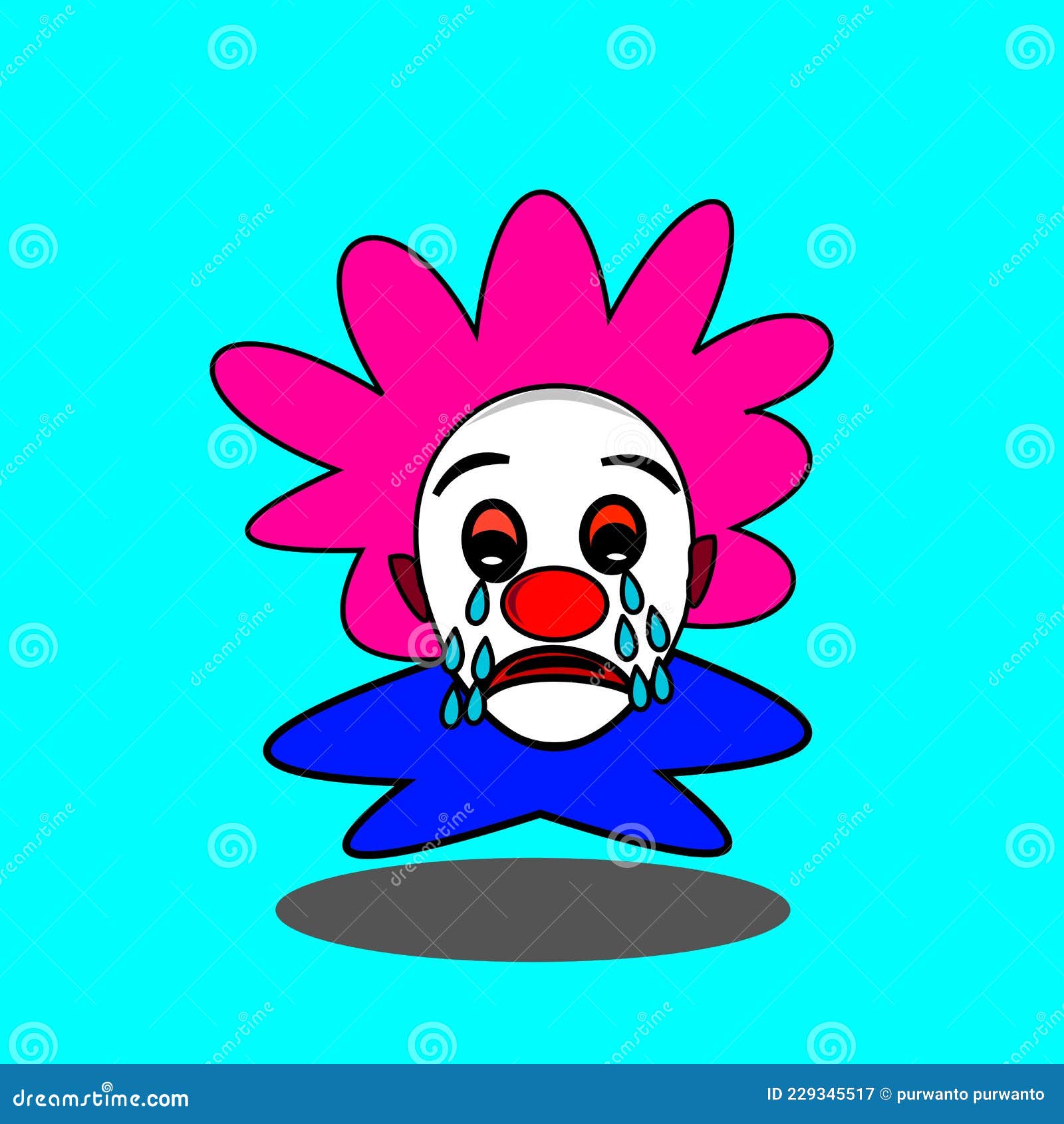 Crying Clown Tattoo Vector Circus Joker Unsuccessful | CartoonDealer ...