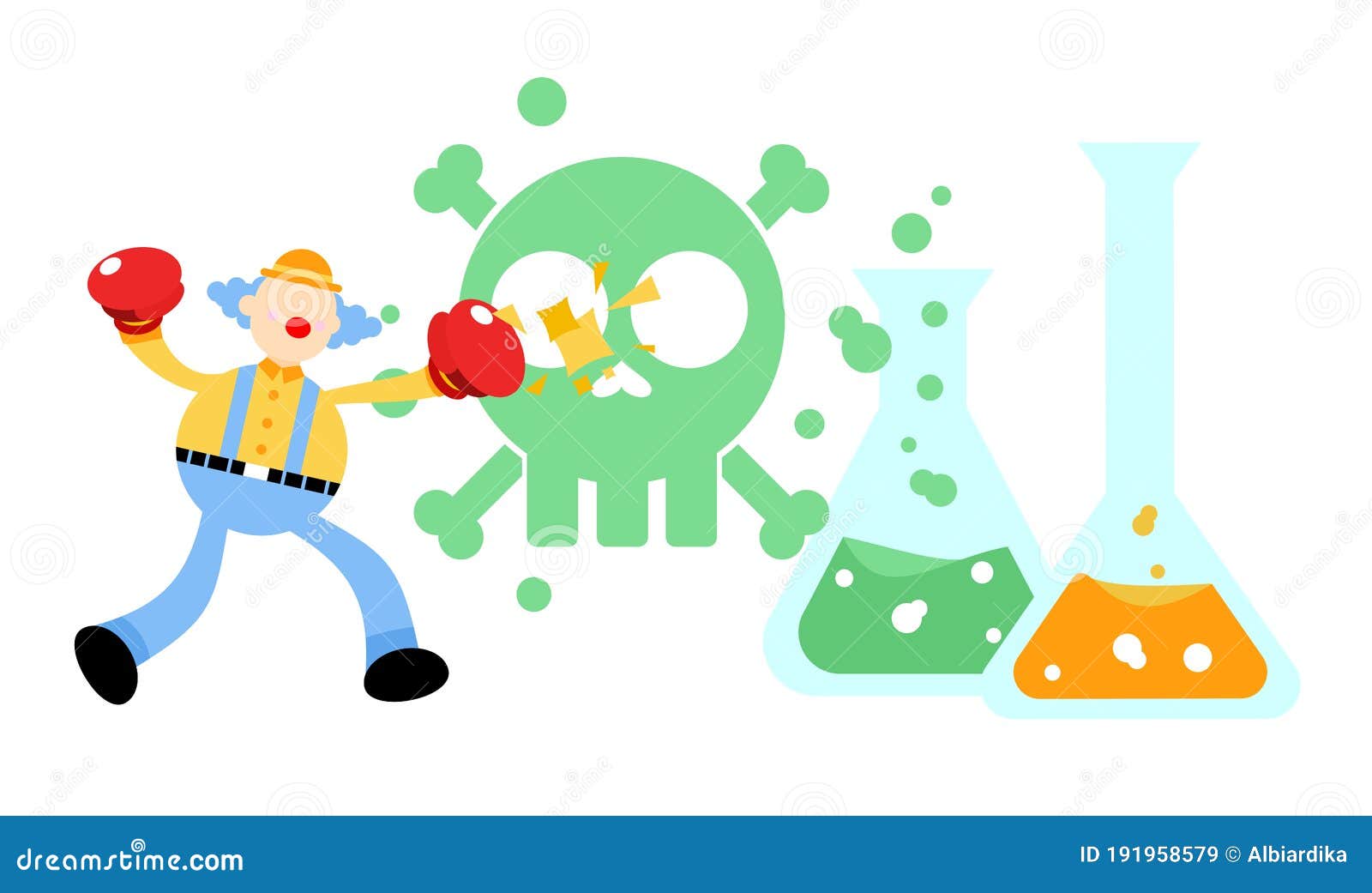 Clown Carnival Stop Hazardous Skull Alert Danger Toxic Laboratory ...