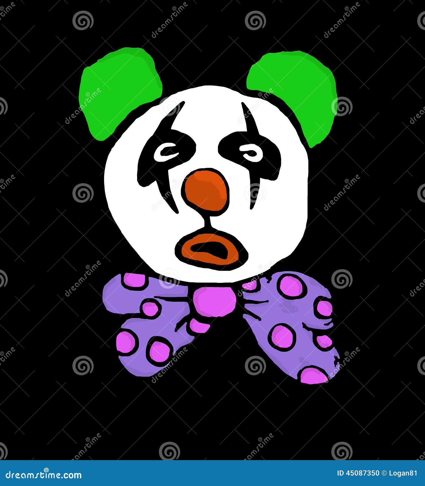 Clown de panda illustration stock. Illustration du panda - 45087350