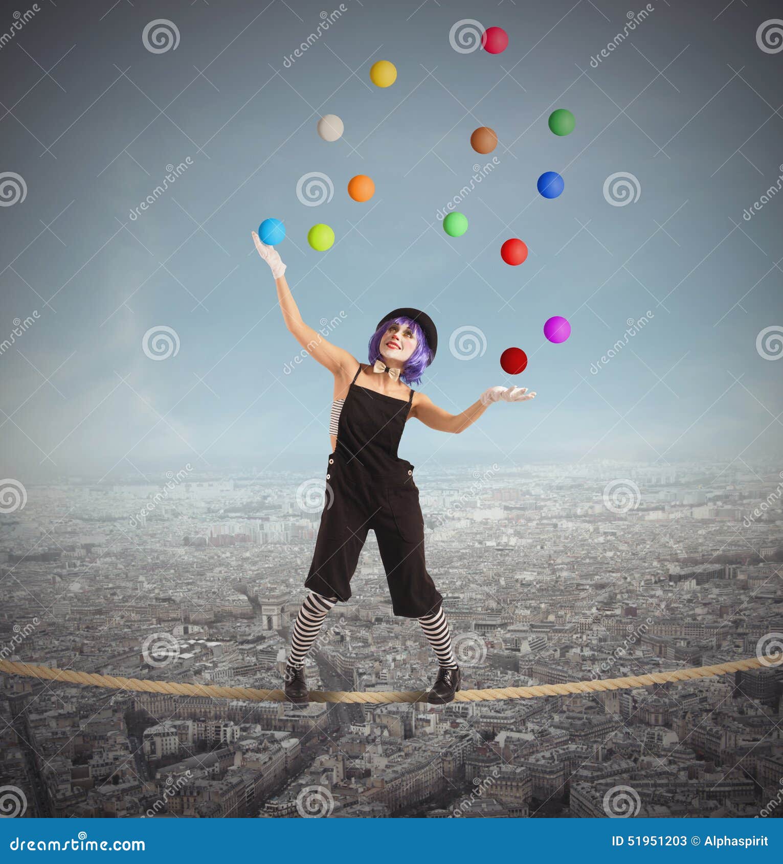 Clown difficult balance stock image. Image of acrobat - 51951203
