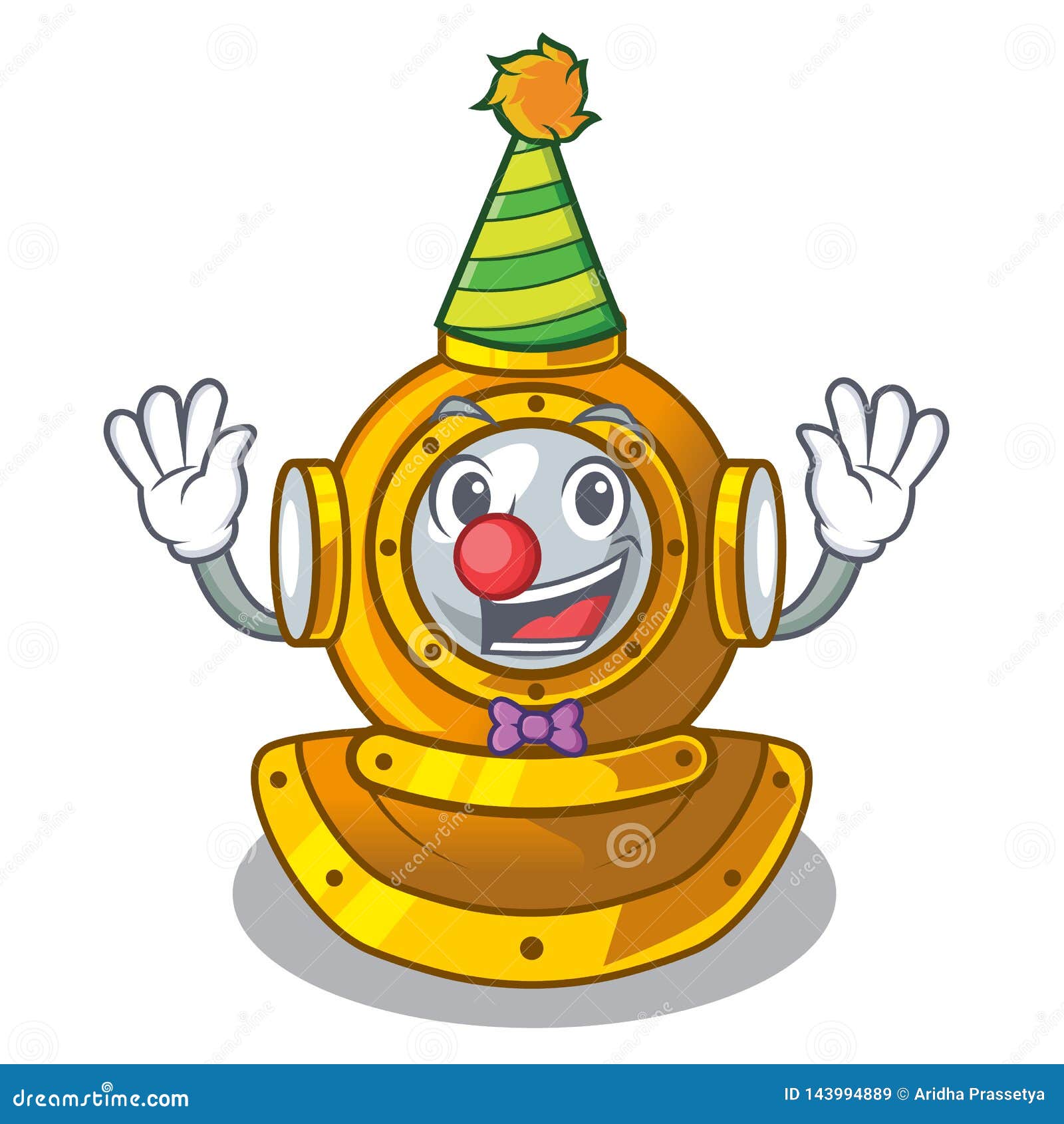 Clown Diving Helmet on a Cartoon Table Stock Vector - Illustration of ...