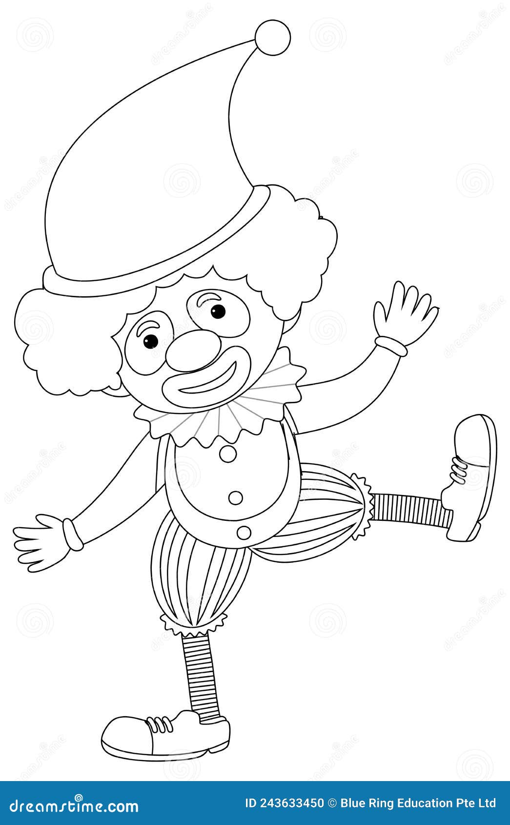 Clown Doodle Outline for Colouring Stock Vector - Illustration of ...