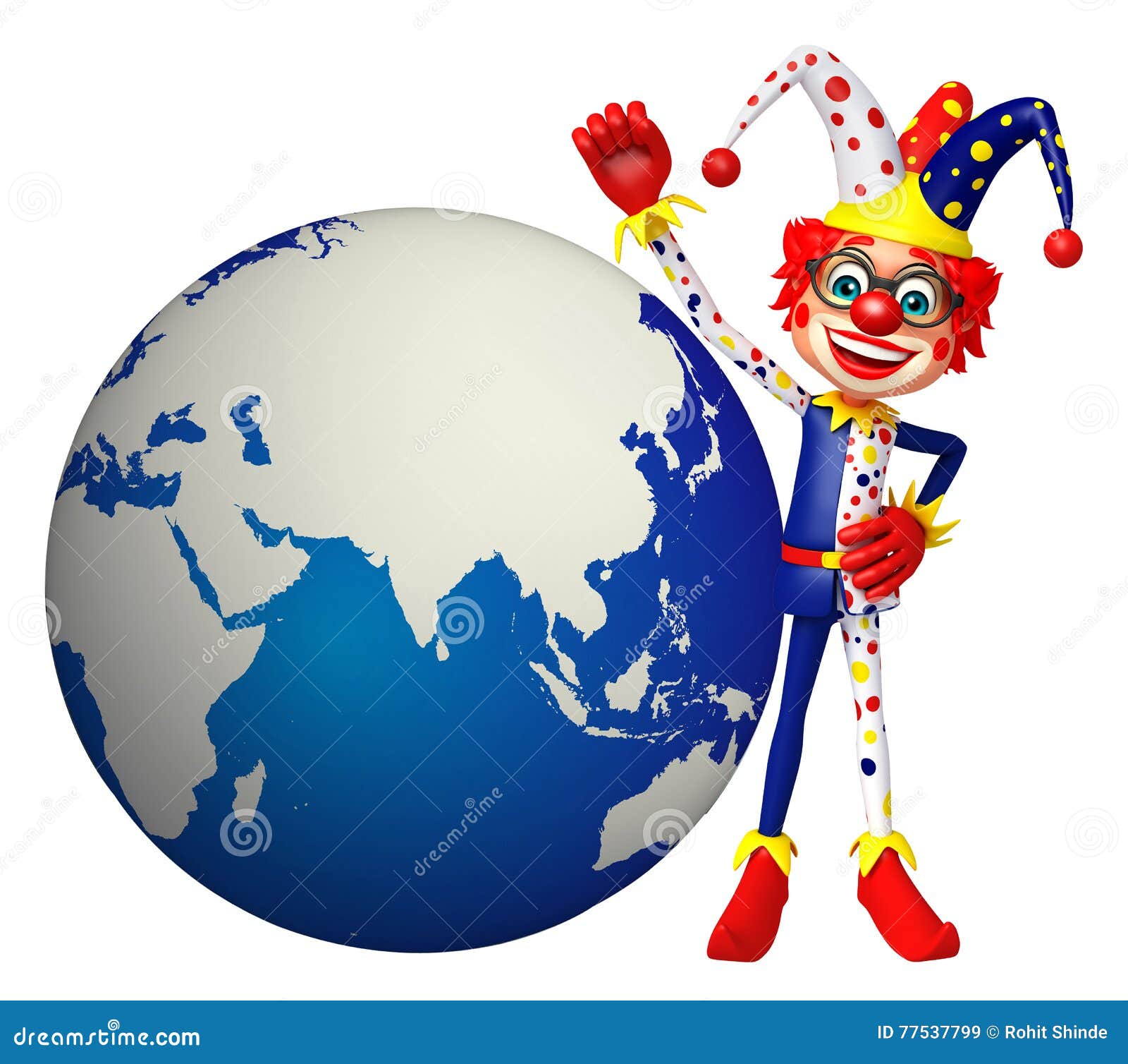 Clown with Earth stock illustration. Illustration of earth - 77537799