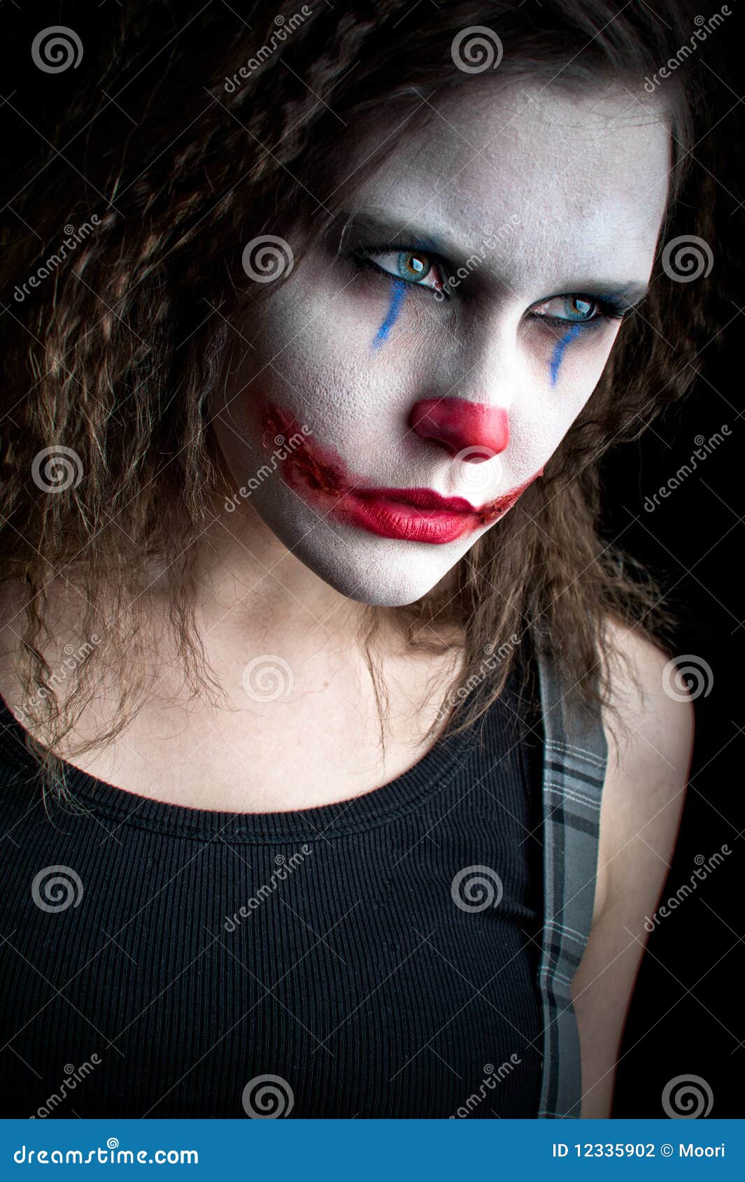 Clown effrayant photo stock. Image du crainte, colère - 12335902