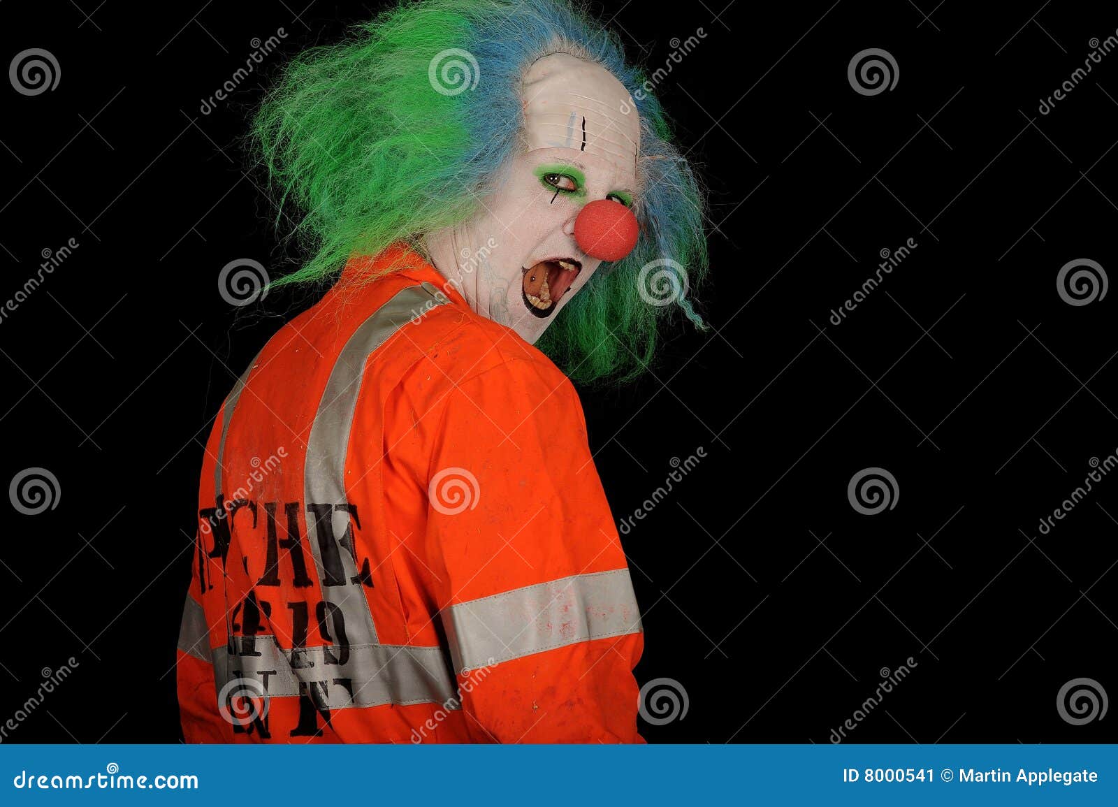 Clown effrayant image stock. Image of peint, amuseur, bouche - 8000541