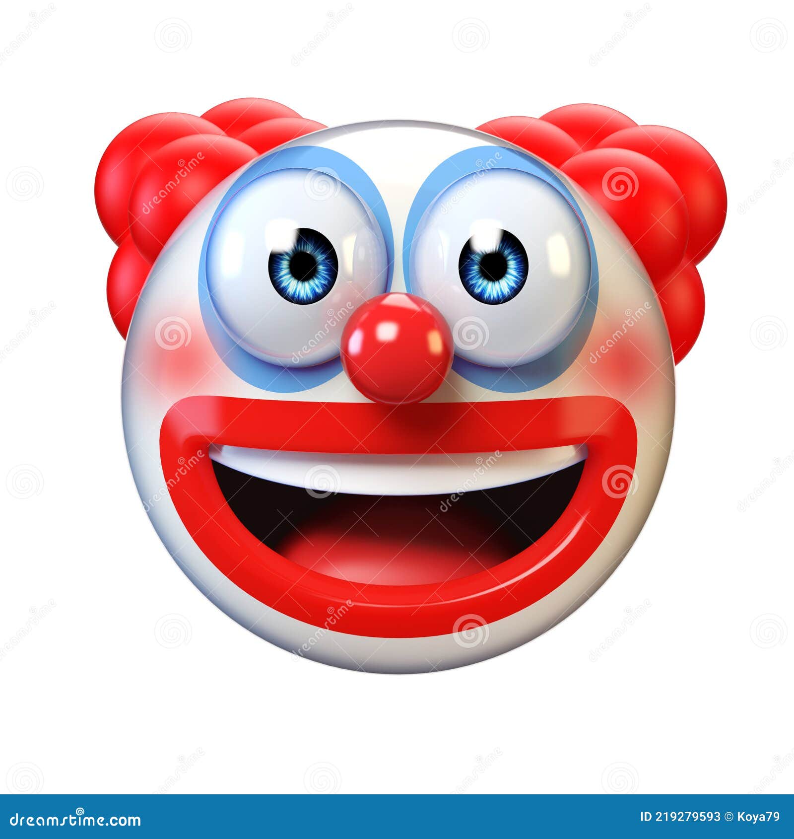 Clown Emoticon On White Background, Circus Emoji 3d Rendering Royalty ...