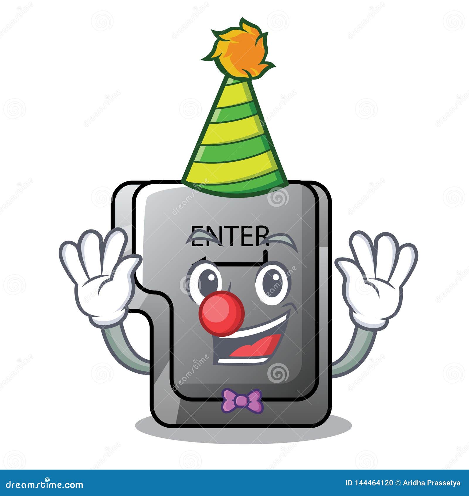 Clown Enter Button Installed on Computer Cartoon Stock Vector ...