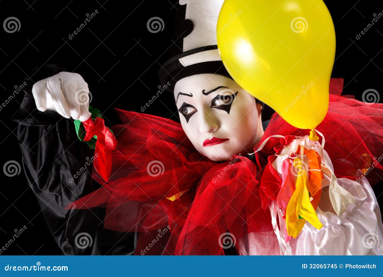 Clown with Exploded Balloons Stock Image - Image of face, balloon: 32065745