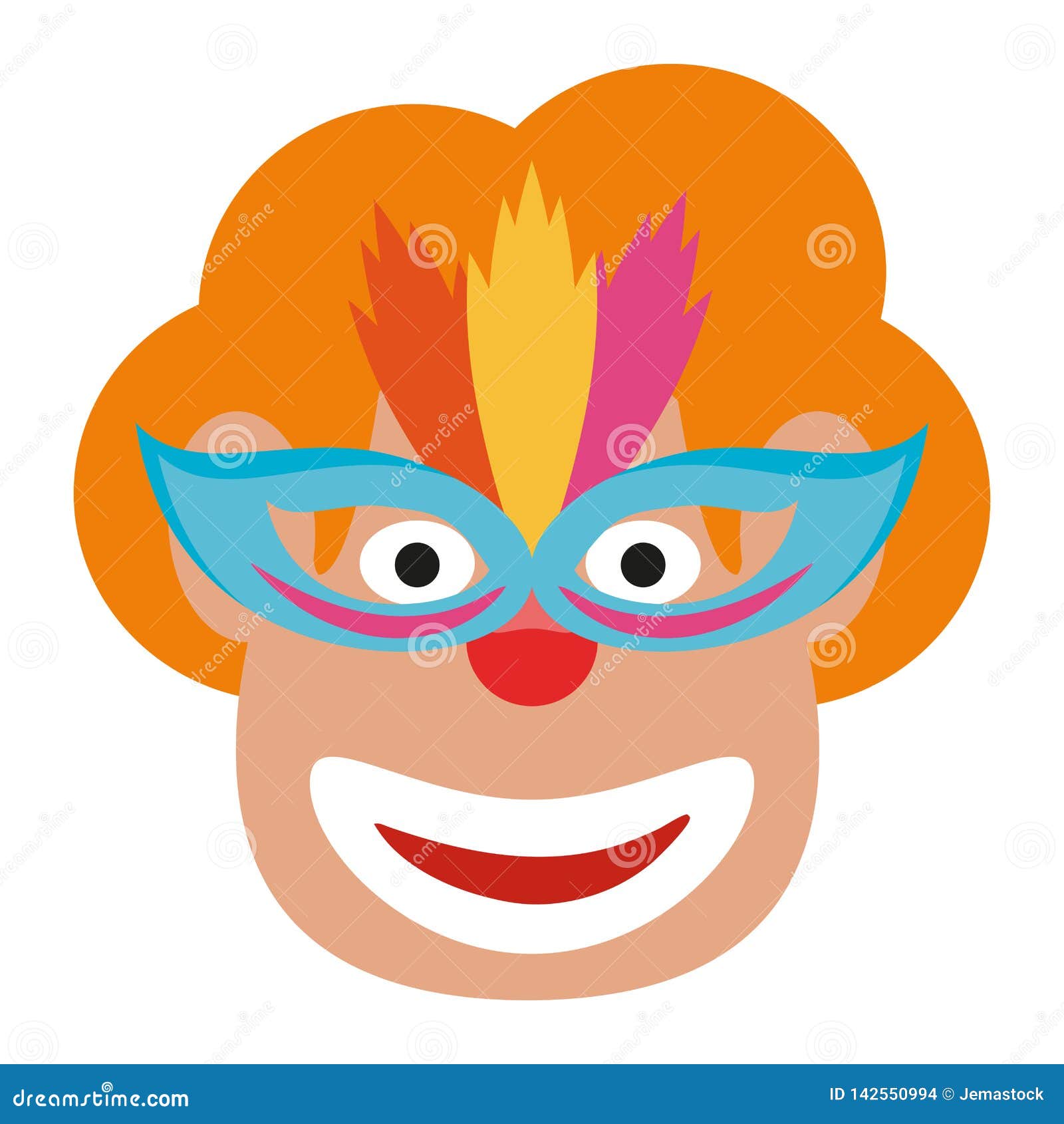 Clown Face with Mask Cartoon Stock Vector - Illustration of clown ...
