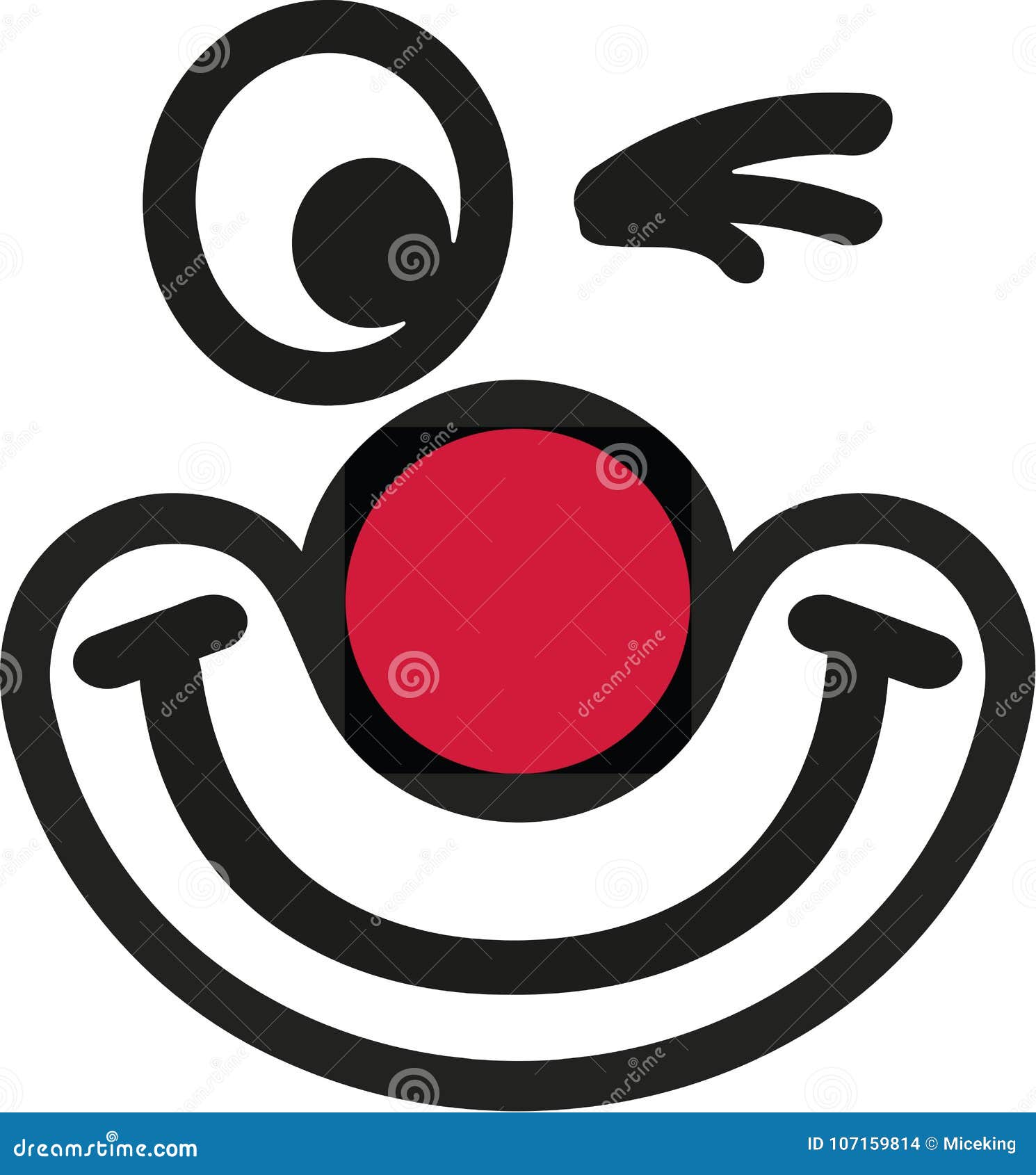 Clown face wink stock vector. Illustration of clown - 107159814