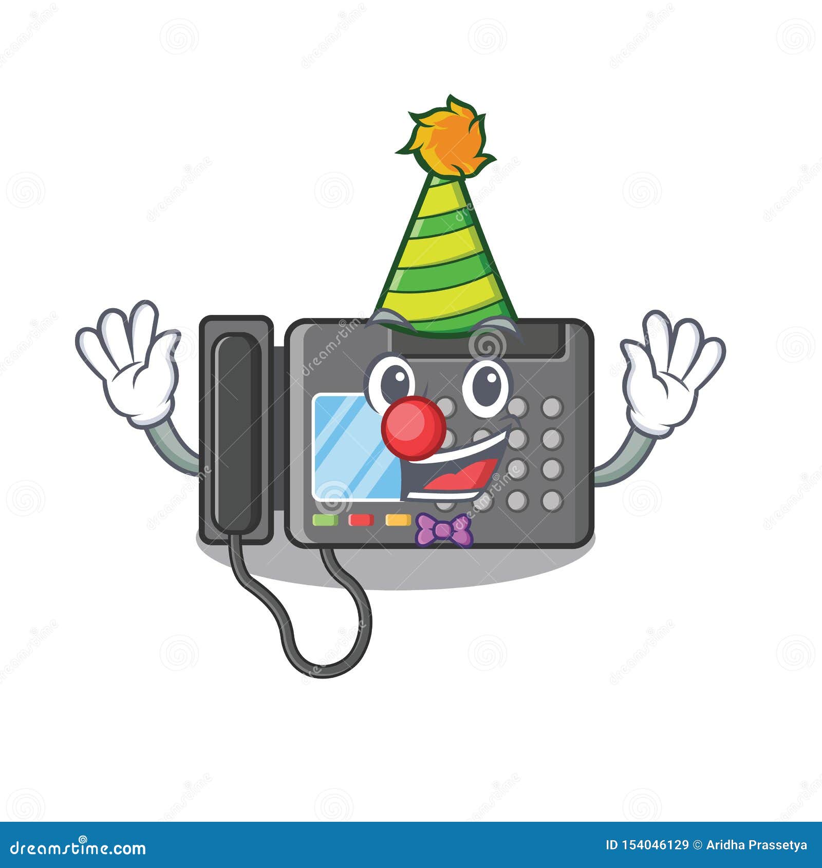Clown Fax Machine Stuck the Cartoon Wall Stock Vector - Illustration of ...