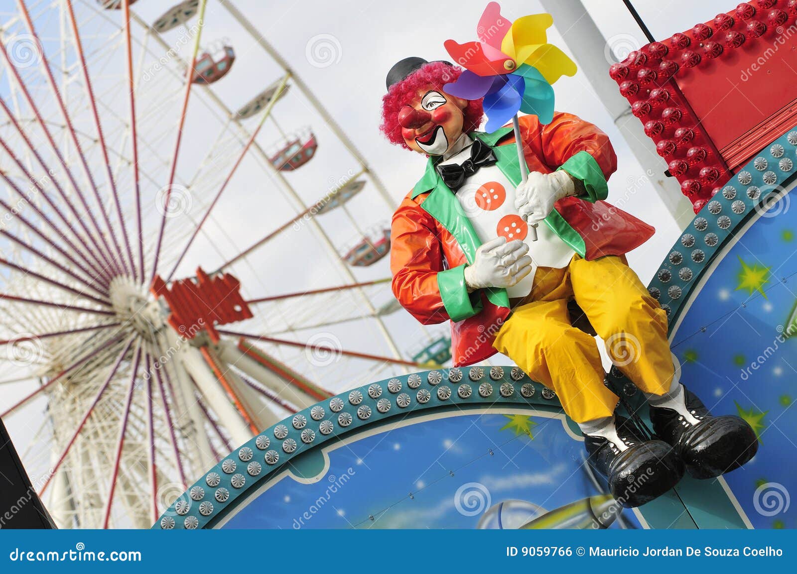 Clown and ferris wheel stock photo. Image of vacation - 9059766