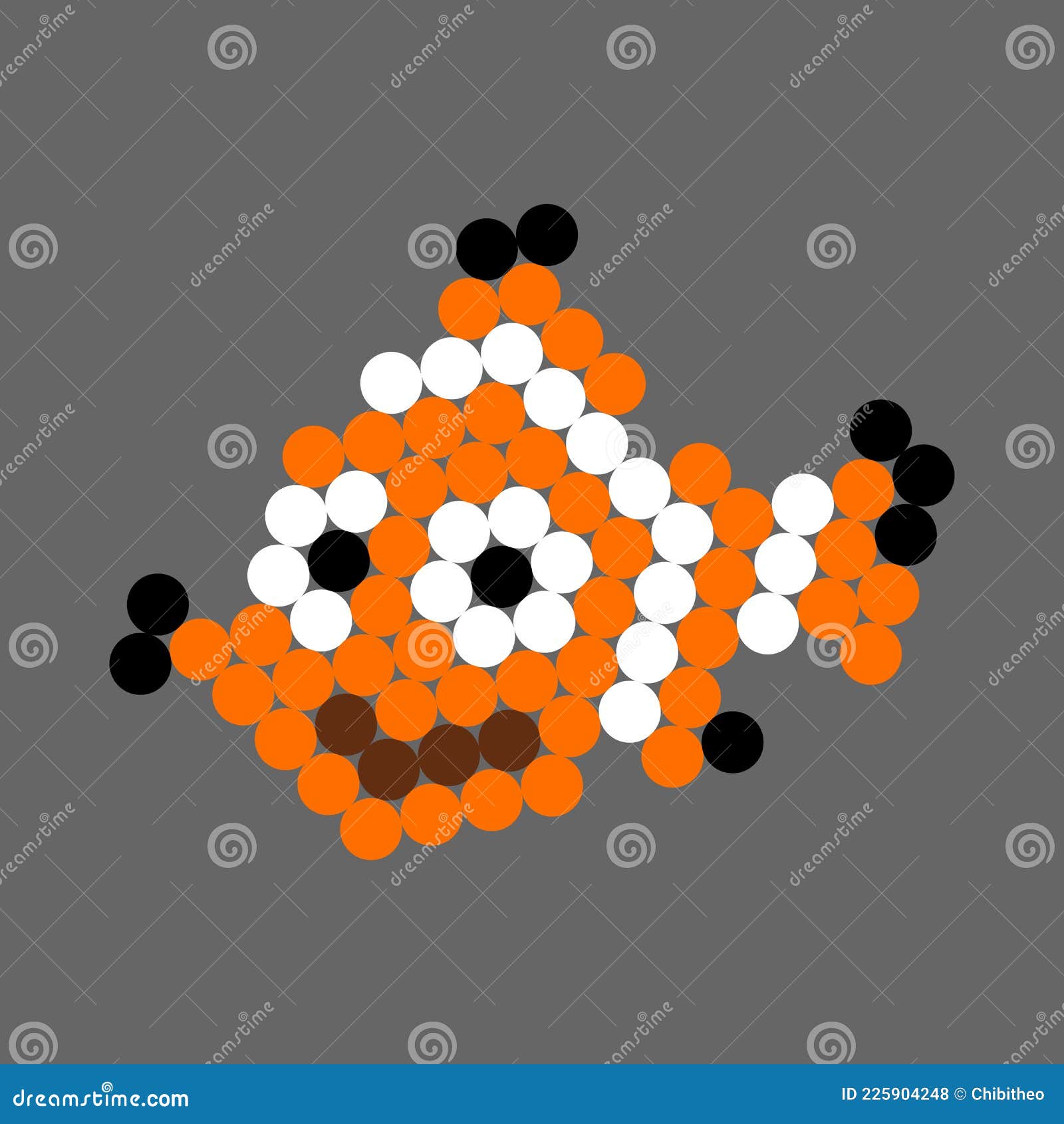 Clown Fish Dots Pattern. Vector Illustration of Pixel Art Stock Vector ...