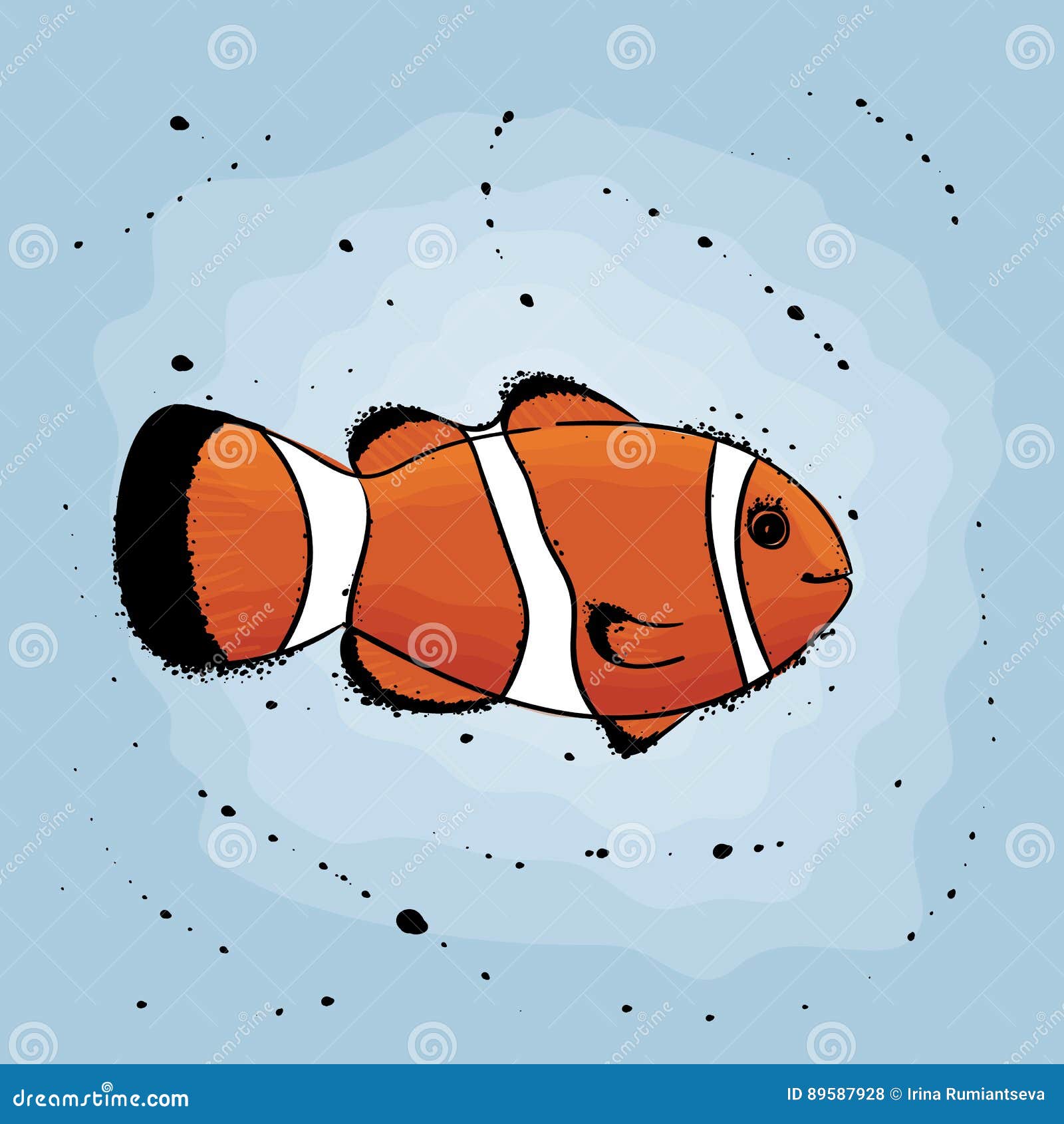 Clown fish stock illustration. Illustration of colorful - 89587928