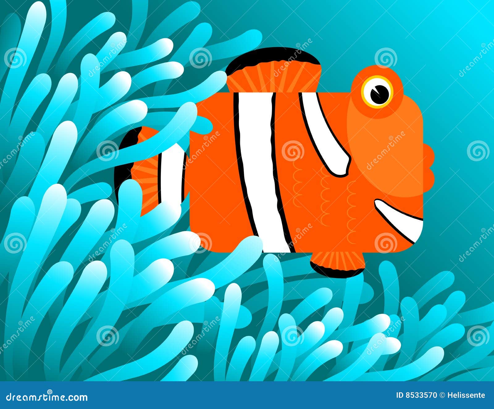 Clown fish hiding stock vector. Illustration of fish, design - 8533570