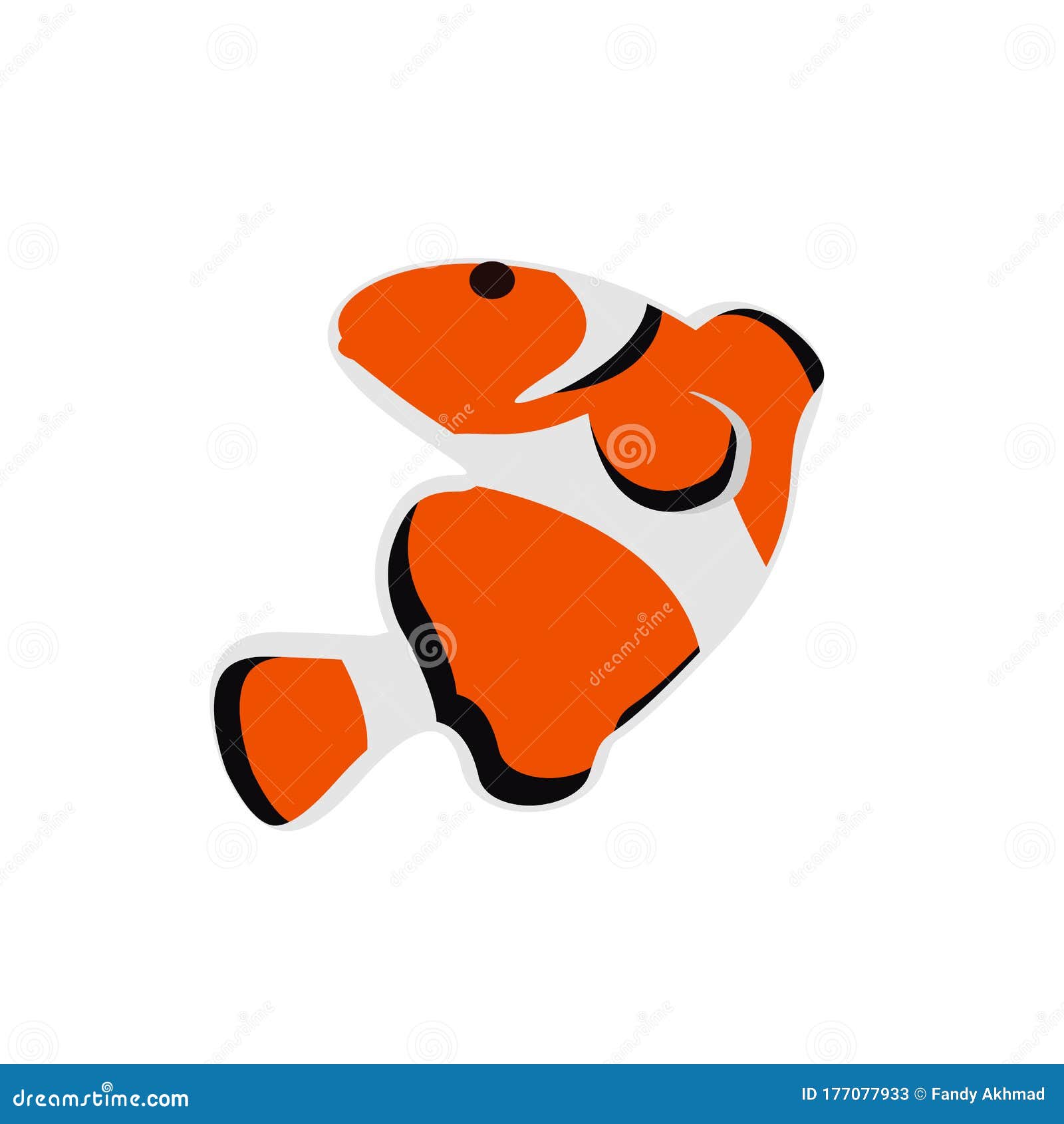 Clown Fish Logo Design Vector Isolated on White Background Stock Vector ...
