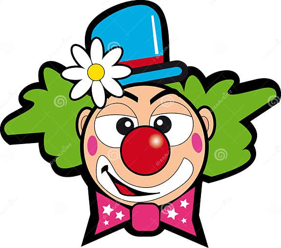 Clown with flower stock vector. Illustration of celebration - 10310455