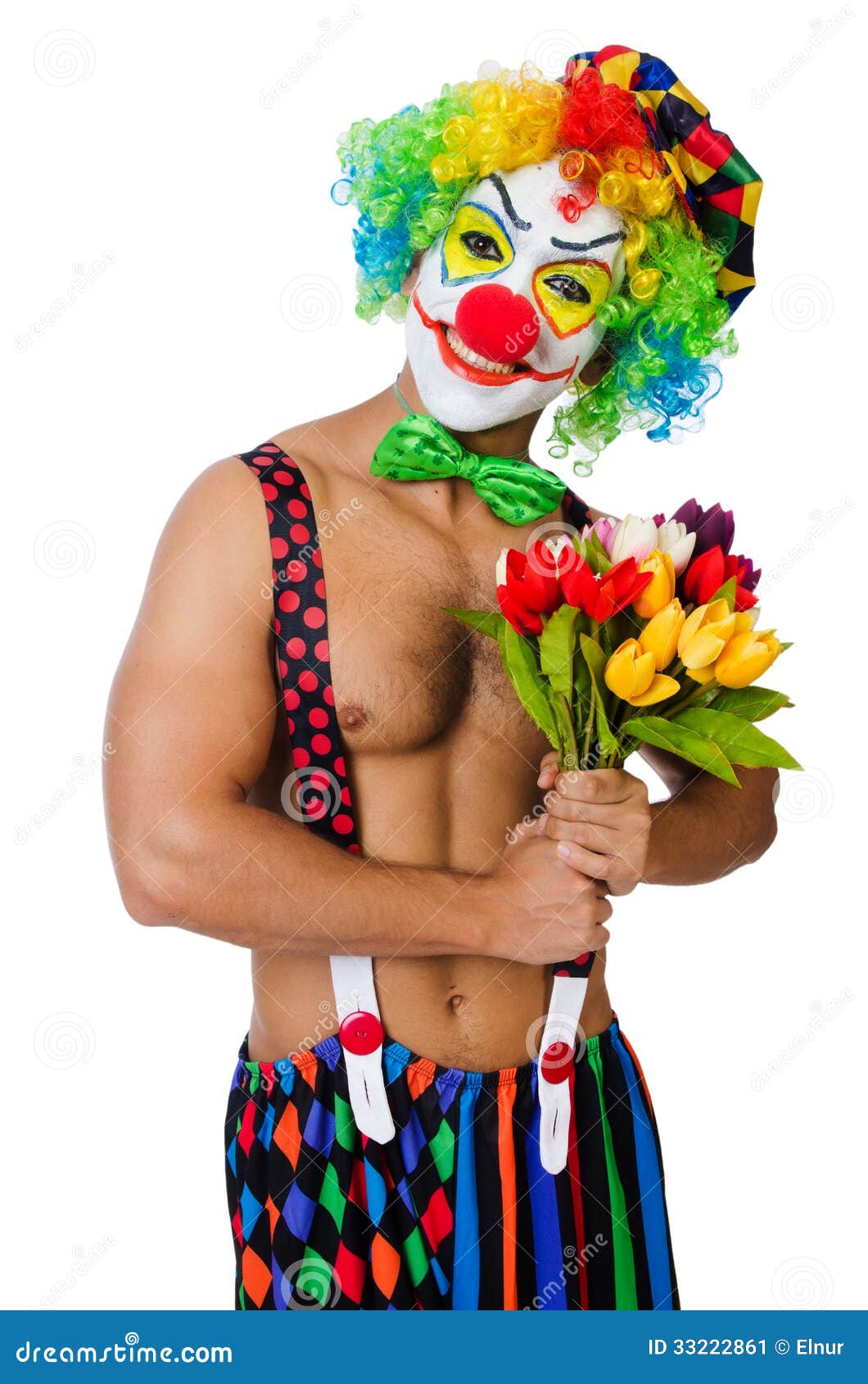 Clown with flowers stock image. Image of flower, buffoon - 33222861