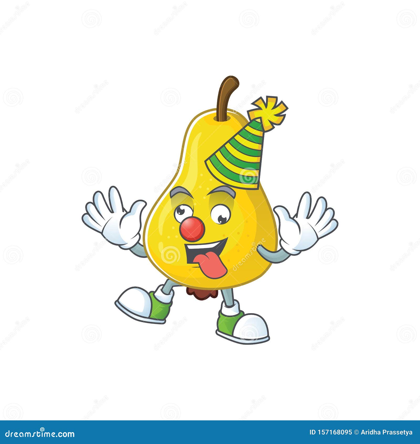 Clown Fresh Pear on the Cartoon Character Stock Vector - Illustration ...