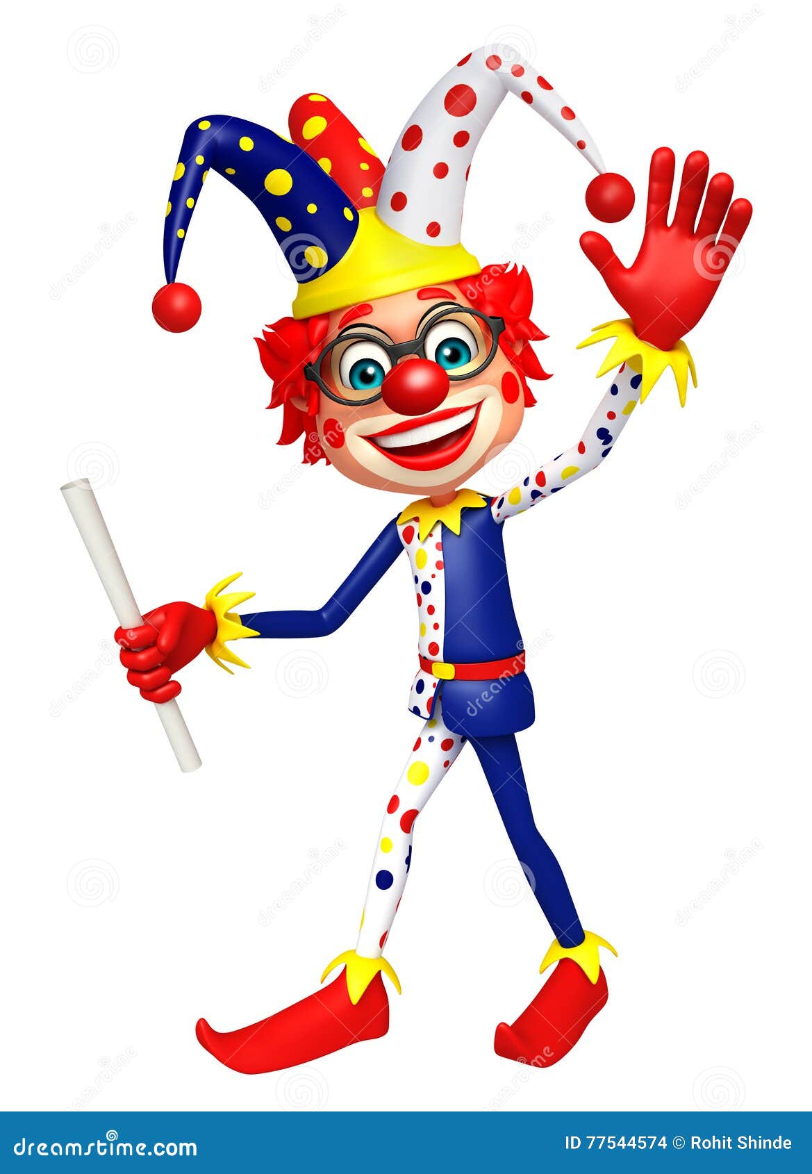 Clown with Funny pose stock illustration. Illustration of mask - 77544574