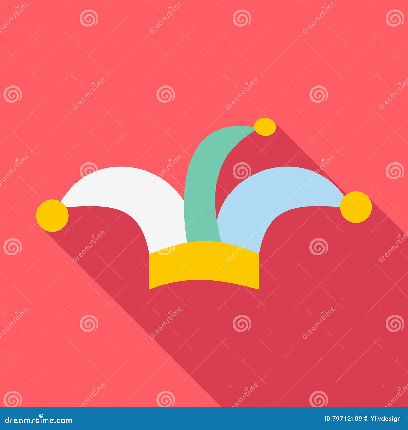 Clown hat icon, flat style stock vector. Illustration of flat - 79712109