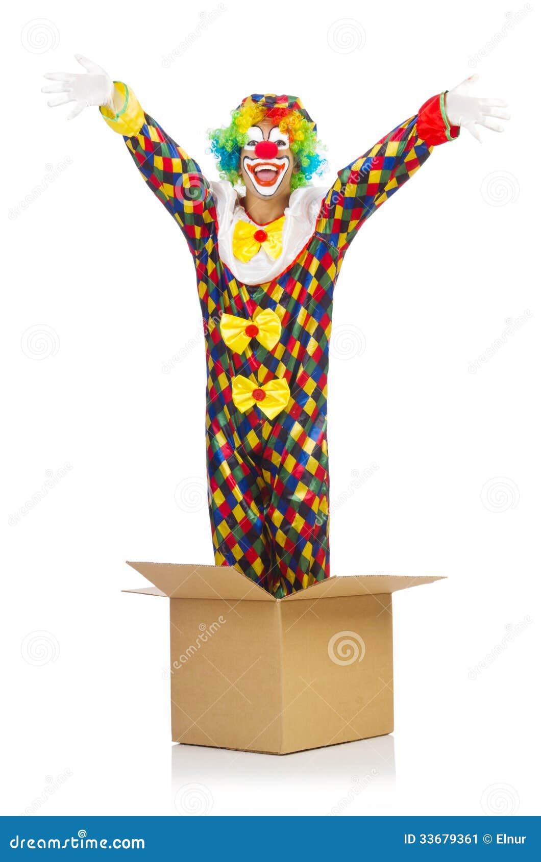 Clown het springen stock afbeelding. Image of clown, vreugde - 33679361